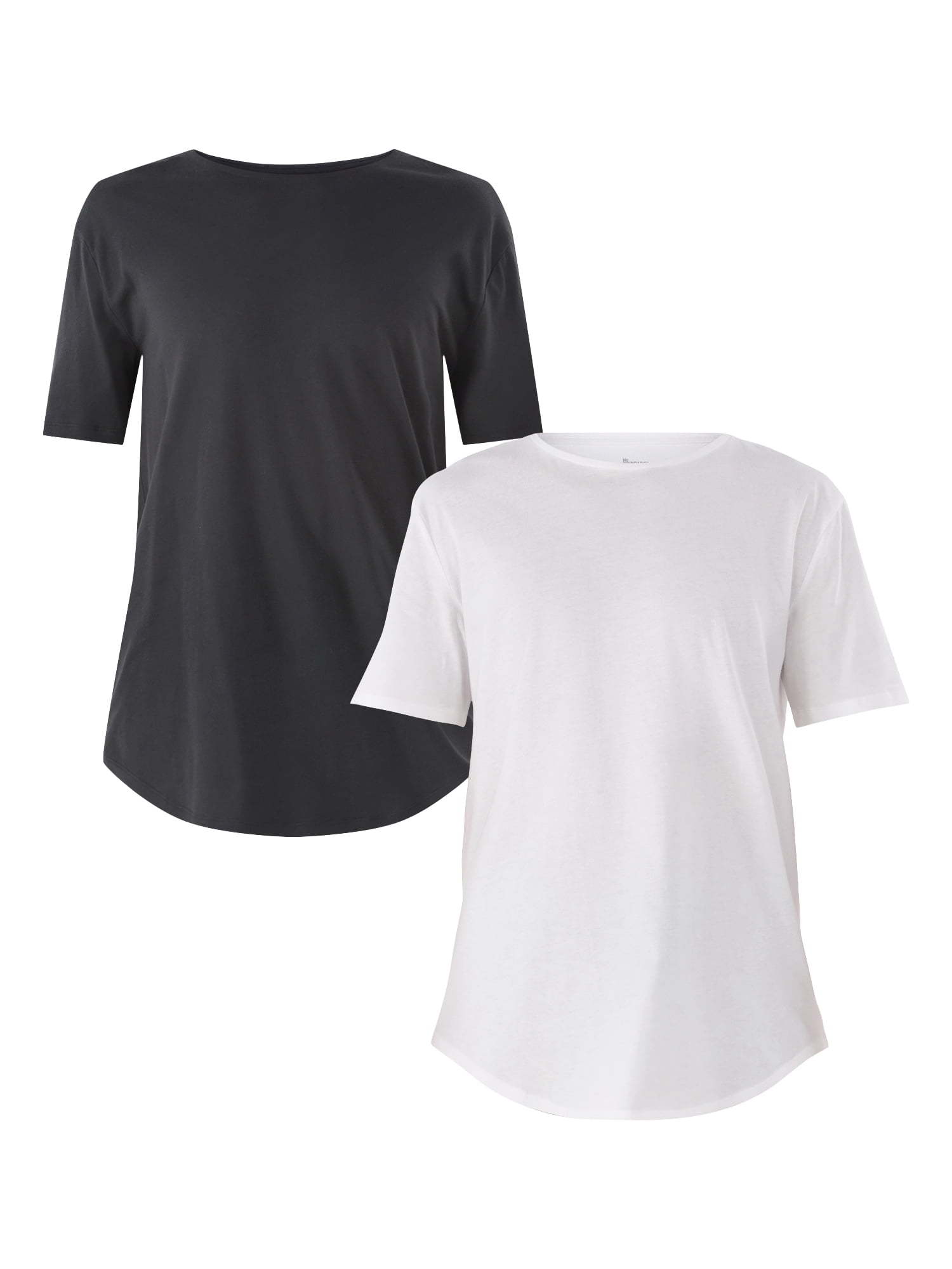No Boundaries Men's & Big Men's Longline Curved Hem Elongated Tee Shirt ...