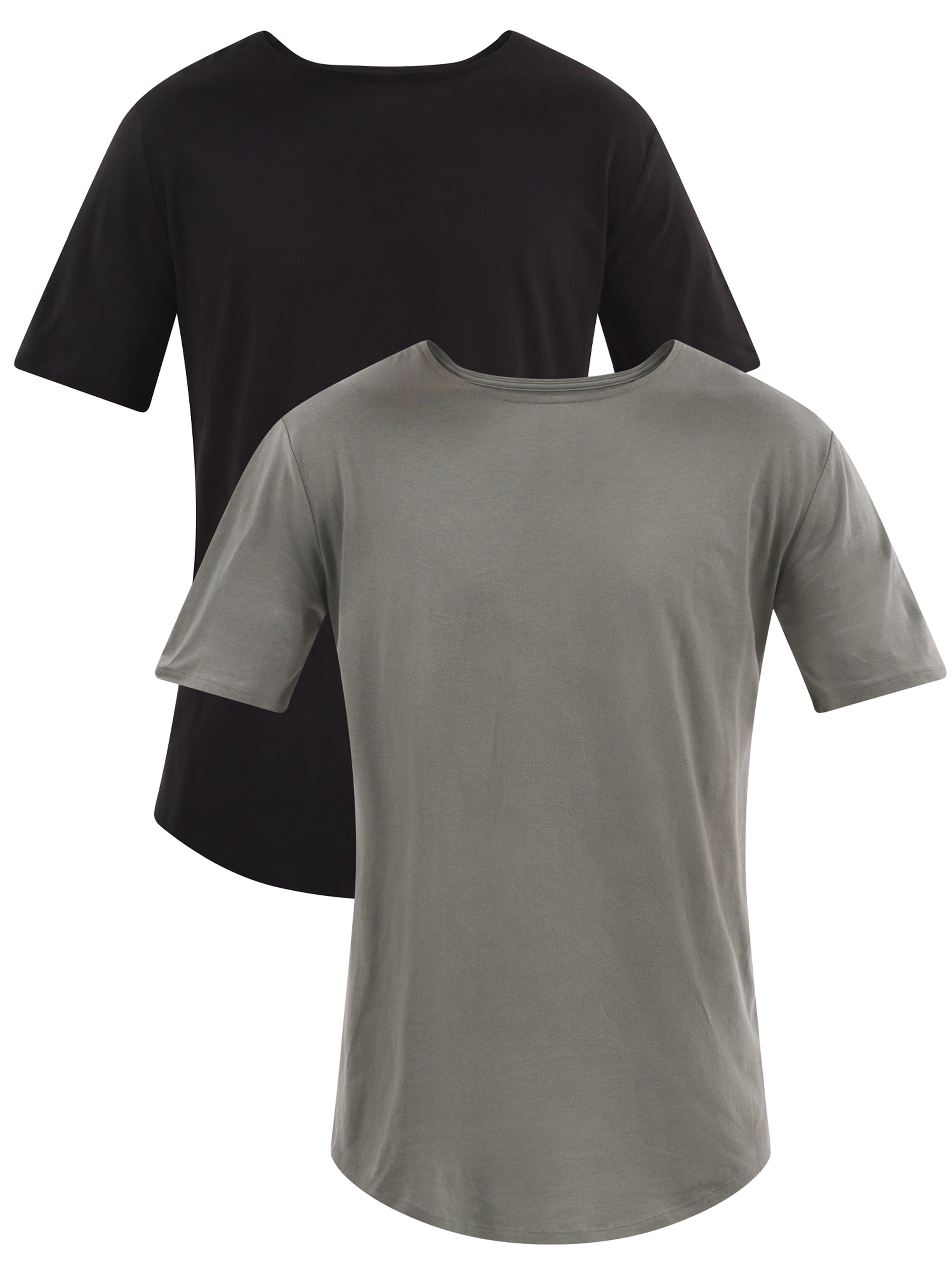 No Boundaries Men's & Big Men's Longline Curved Hem Elongated Tee Shirt ...