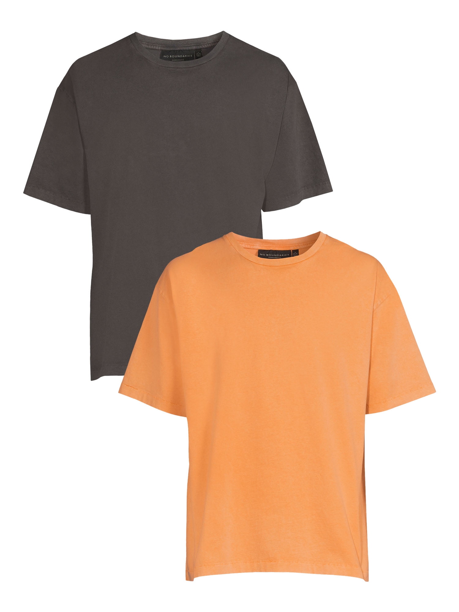 No Boundaries Men's & Big Men's Oversize Solid Tees, 2-Pack, Sizes S ...