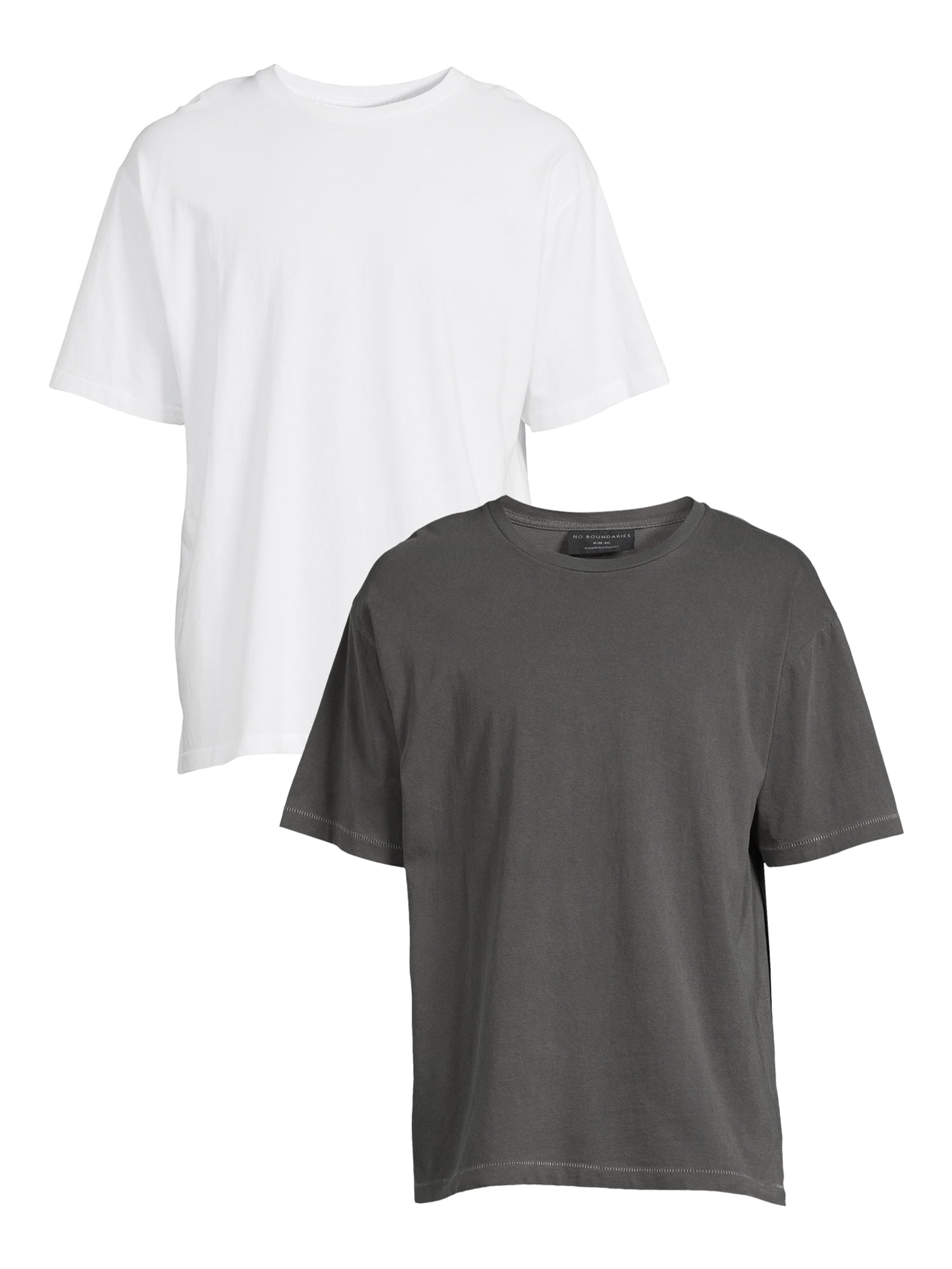 No Boundaries Men's & Big Men's Oversize Solid Tees, 2-Pack, Sizes S ...