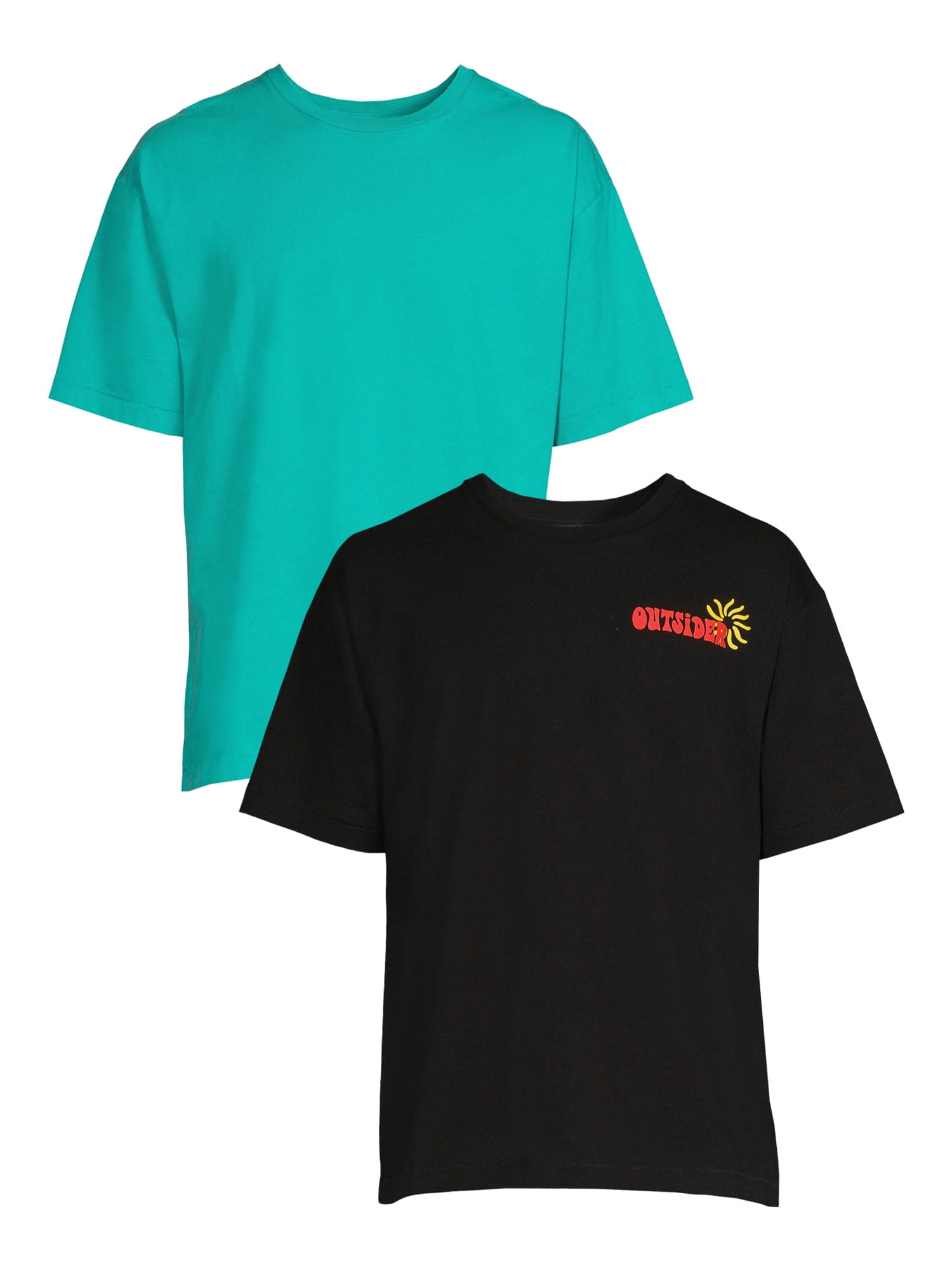 No Boundaries All Gender Graphic Tee Shirt, 2-Pack, Sizes XS-5XL ...