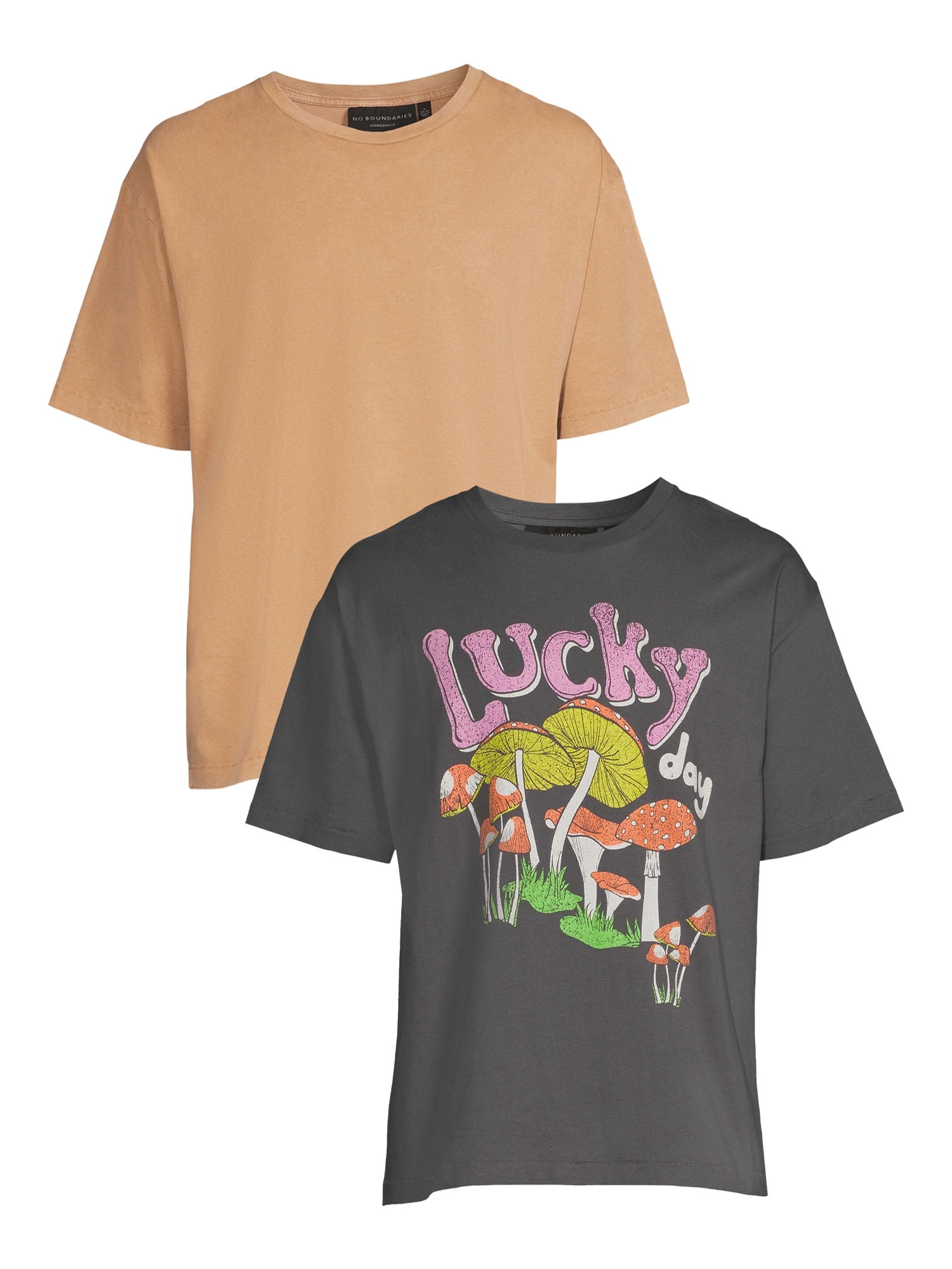 No Boundaries All Gender Graphic Tee Shirt, 2-Pack, Sizes XS-5XL ...