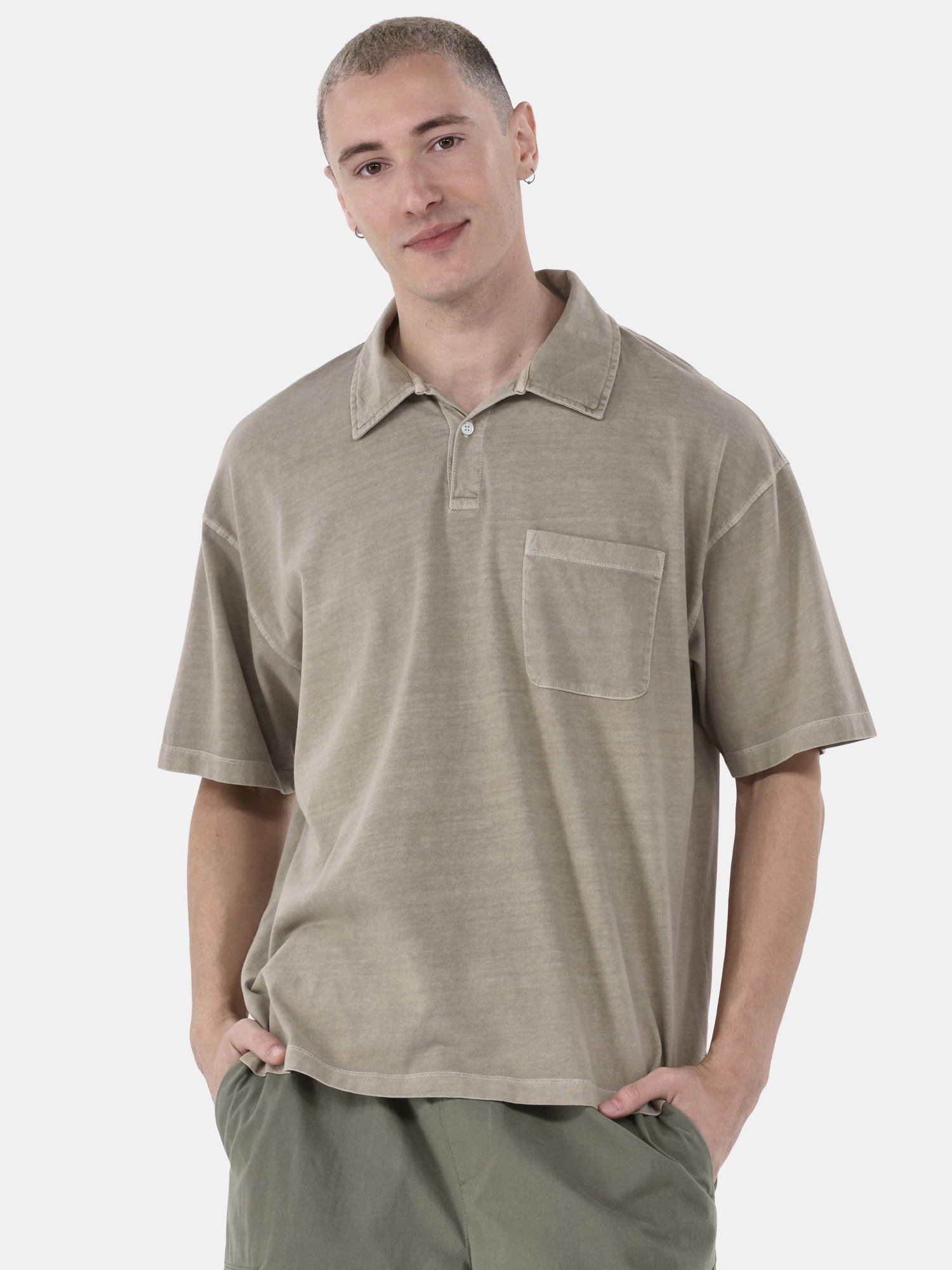 No Boundaries Oversized Cotton Polo Shirt, Men's and Big Men's ...