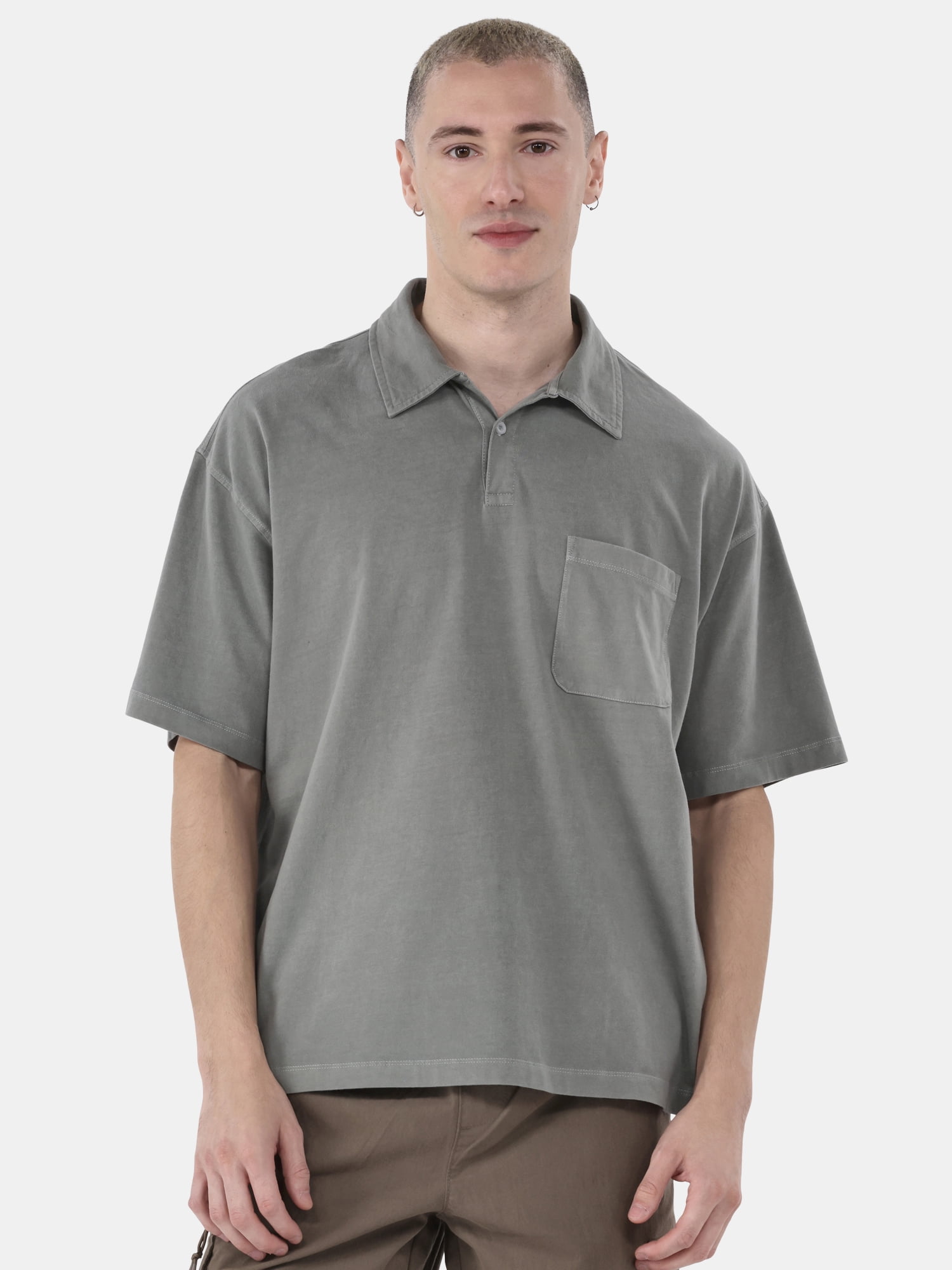 No Boundaries Oversized Cotton Polo Shirt, Men's and Big Men's ...