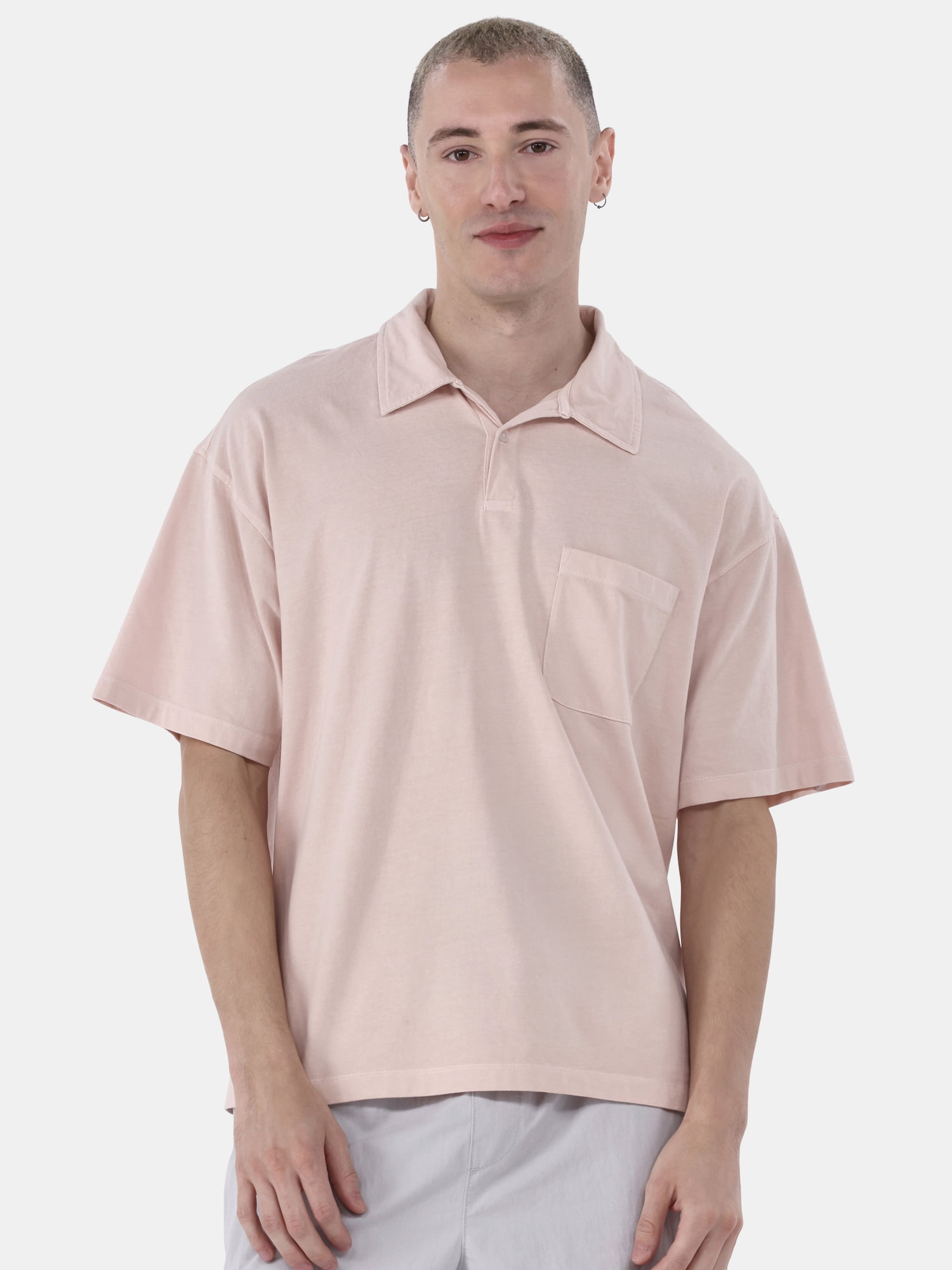 No Boundaries Oversized Cotton Polo Shirt, Men's and Big Men's ...