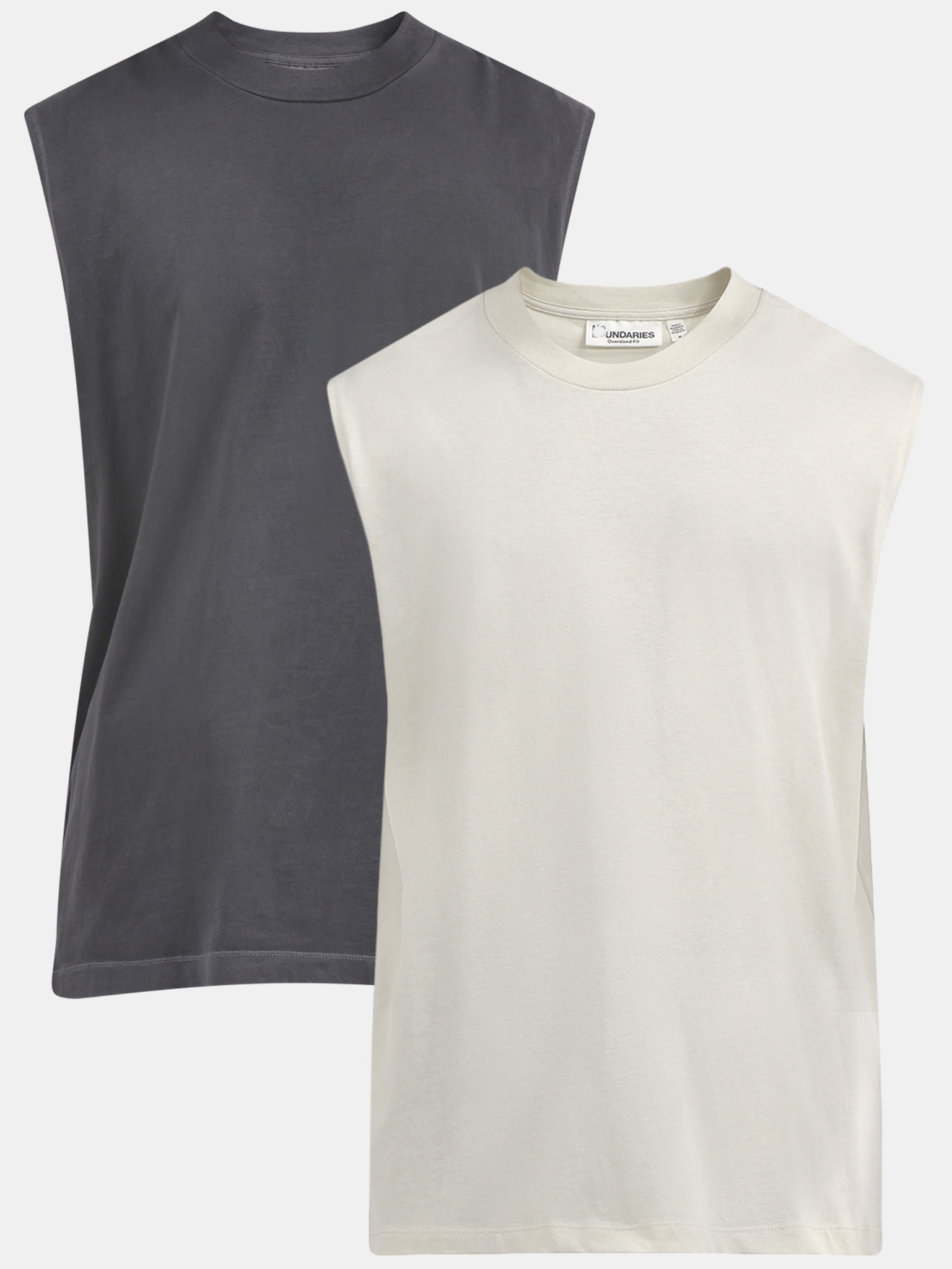 No Boundaries Men's & Big Men's Oversized Sleeveless Muscle Tank Top, 2 ...