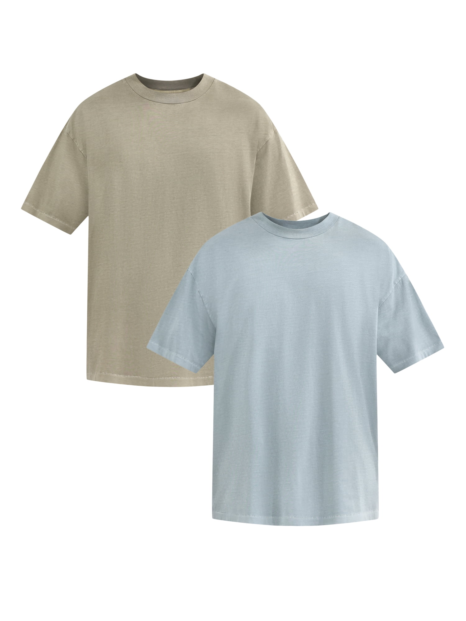 No Boundaries All Gender Cotton Oversize Tee with Short Sleeves, 2-Pack ...