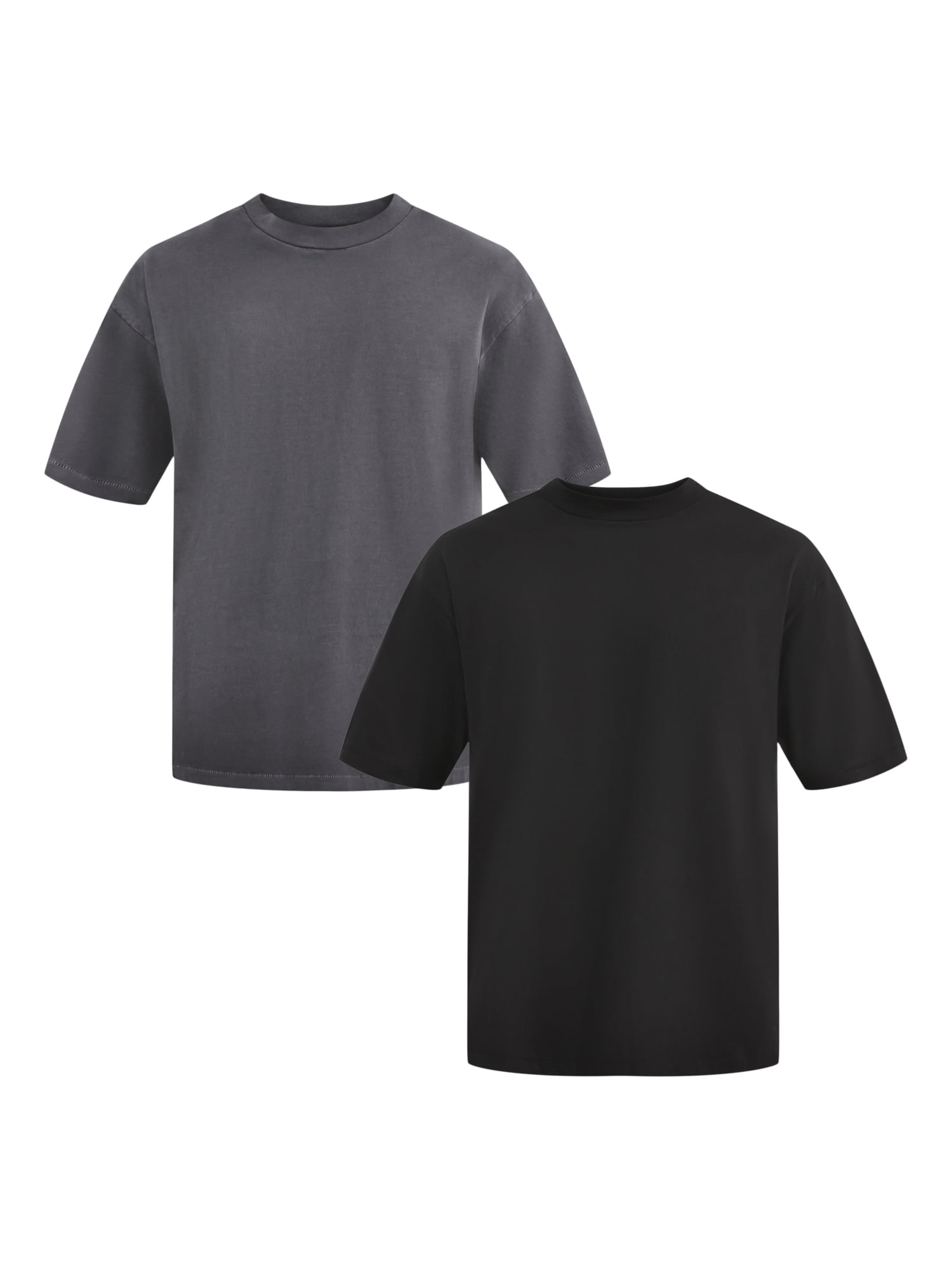 No Boundaries Men's & Big Men's Oversized Tee Shirt, 2-Pack Bundle ...
