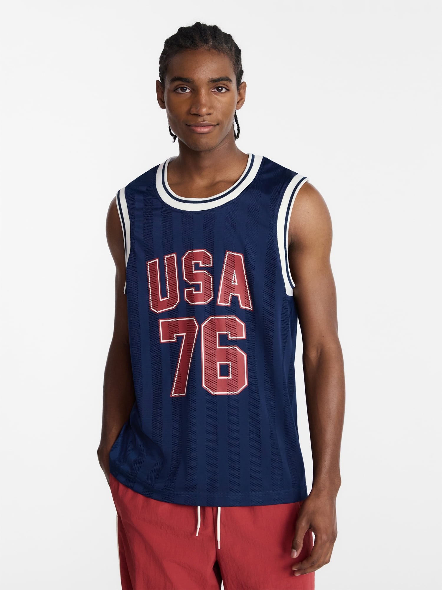 No Boundaries USA Vertical Stripe Mesh Tank Top, Men's XS-4XLT ...