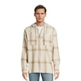 No Boundaries Men’s & Big Men’s Zip Hooded Flannel Shirt, Sizes XS-5XL ...