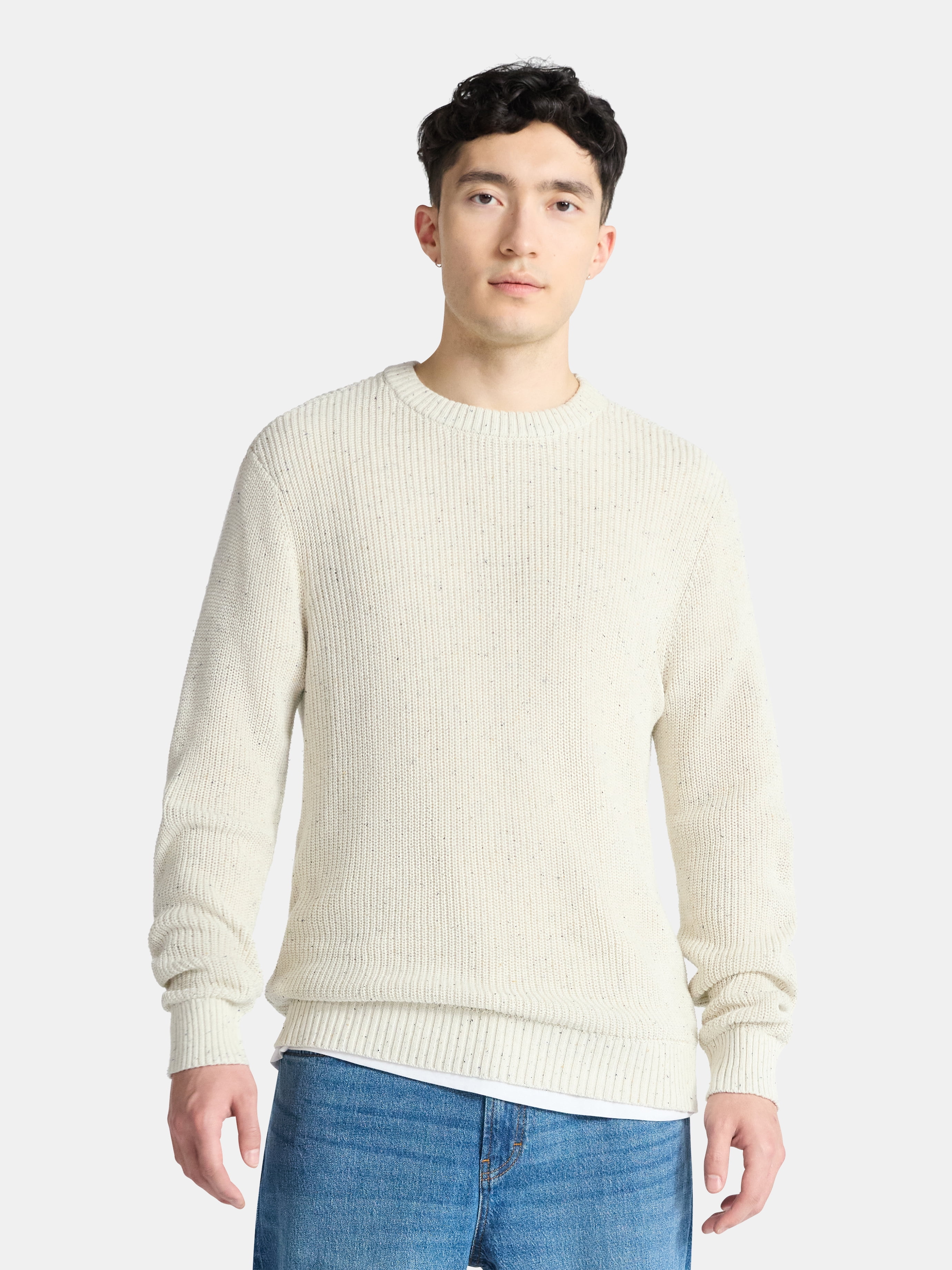 No Boundaries Souffle Yarn Confetti Sweater with Long Sleeves, Men's ...
