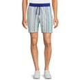 No Boundaries Men's Drawstring Lounge Shorts, Striped Print Casual ...