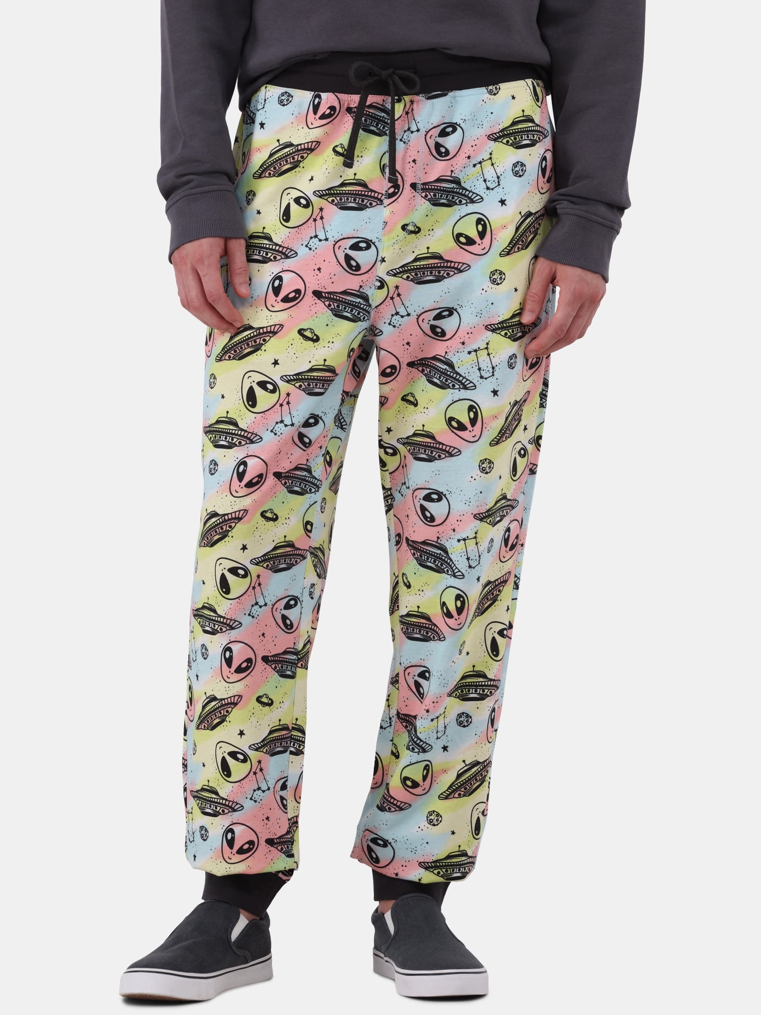 No Boundaries Men's Lounge Joggers, Aliens Graphic Print Pajama Pants ...