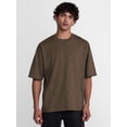 No Boundaries Men's Oversized Boxy Tee Shirt with Short Sleeves, XS ...