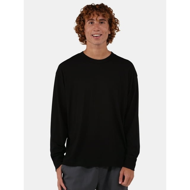 No Boundaries Men's & Big Men's Oversized Long Sleeve Tee Shirt, Sizes ...
