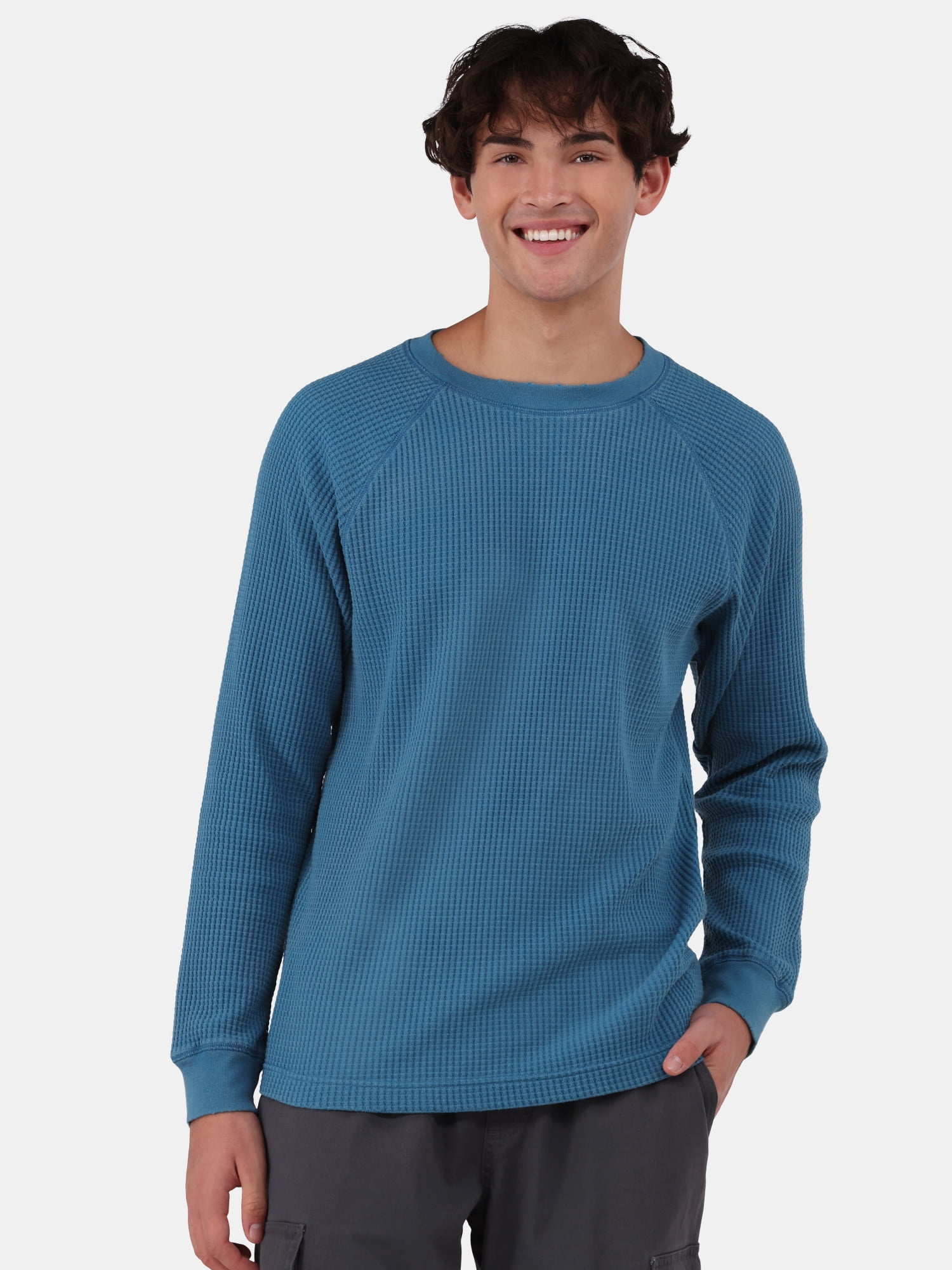 No Boundaries Men's & Big Men's Raglan Sleeve Thermal Shirt, Sizes XS ...