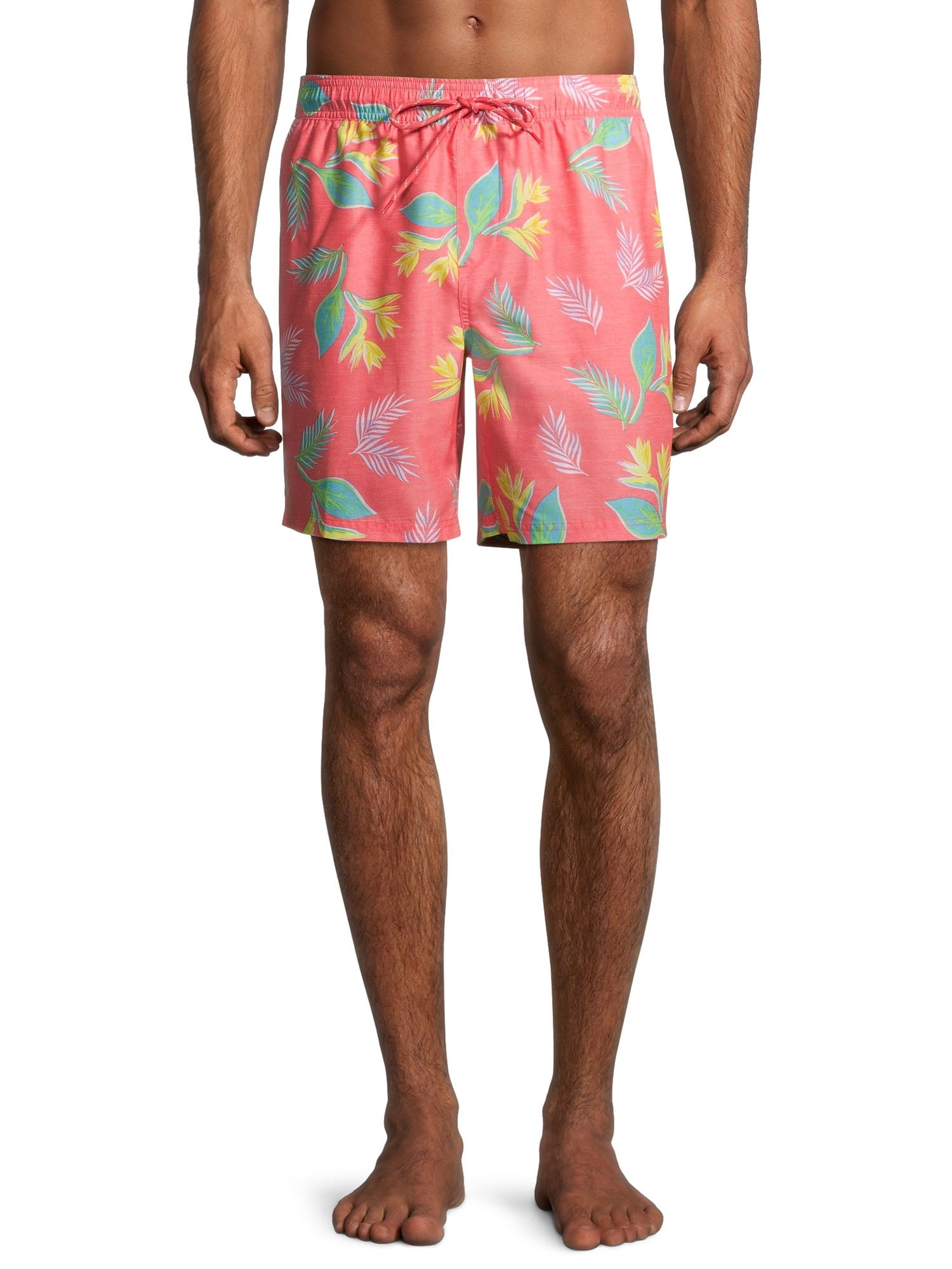 No Boundaries Men's and Big Men's 7" Bird is the Word Swim Trunk, up to ...