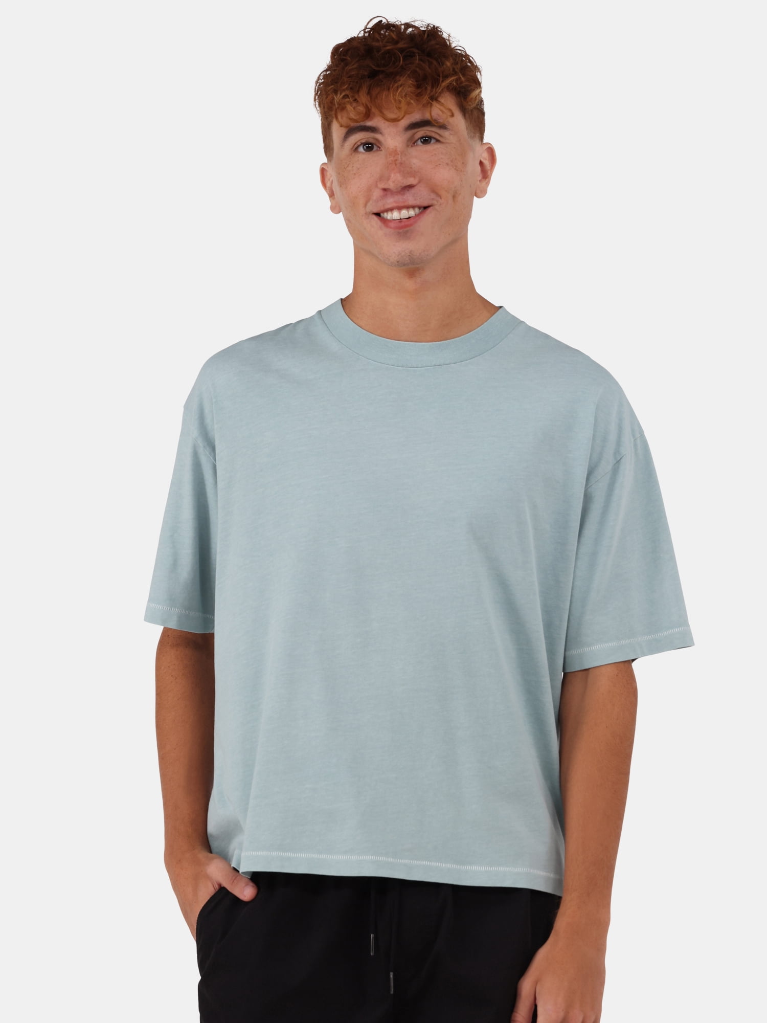 No Boundaries Men's & Big Men's Boxy Cropped Tee, Sizes XS-5XL ...