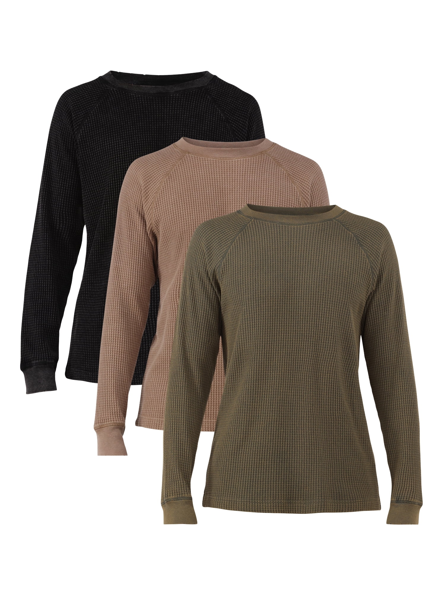 No Boundaries Men's & Big Men's Thermal Shirt with Raglan Sleeves, 3 ...