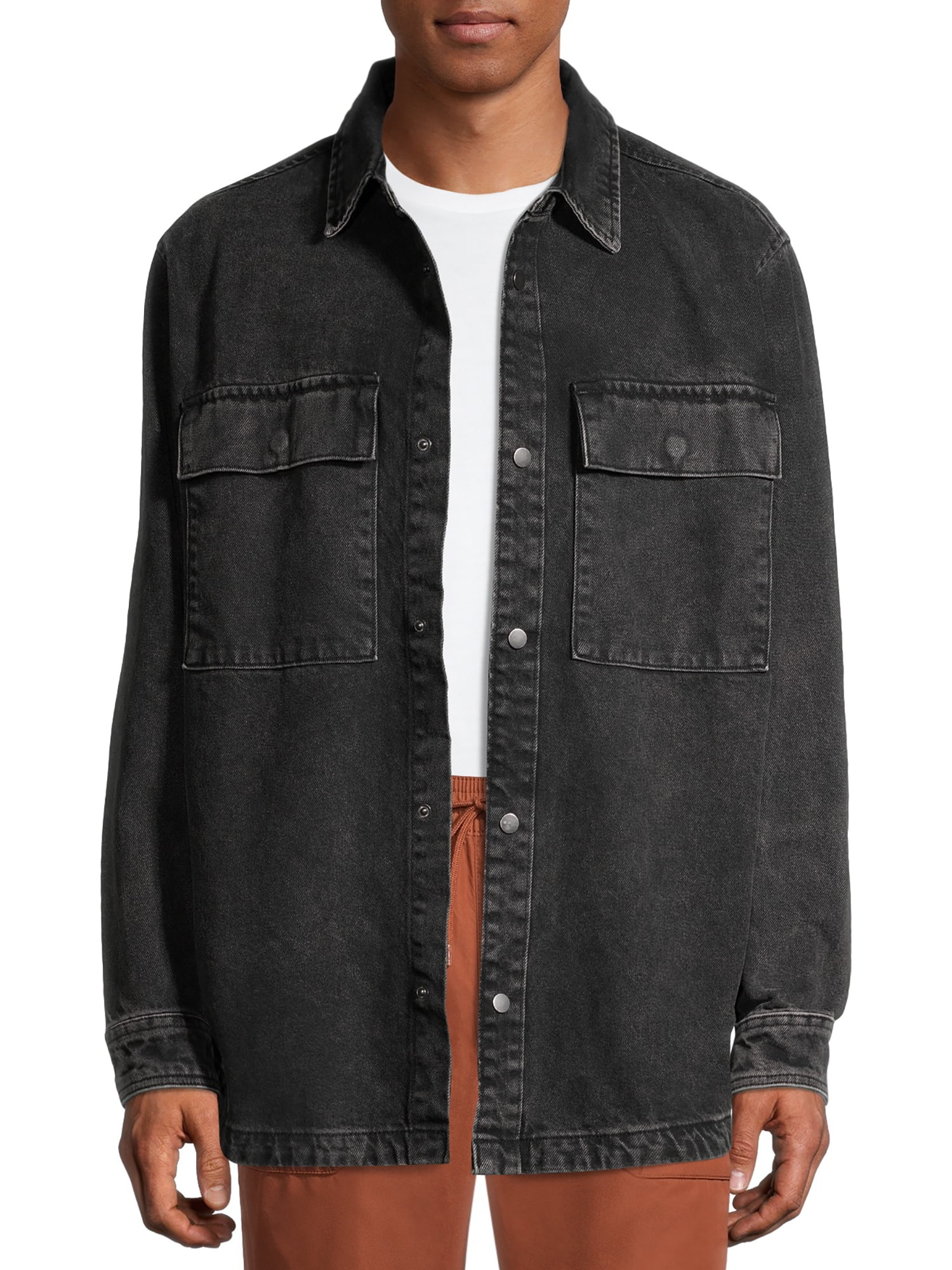 No Boundaries Men's and Big Men's Layering Shirt Jacket, Sizes up to ...