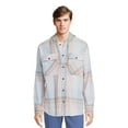 No Boundaries Men's Hooded Flannel Shirt, Cotton, Relaxed Fit, Sizes up ...