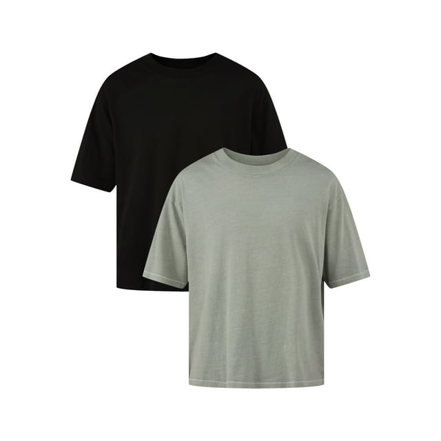No Boundaries Men's & Big Men's Oversized Tee Shirt, 2-Pack Bundle ...