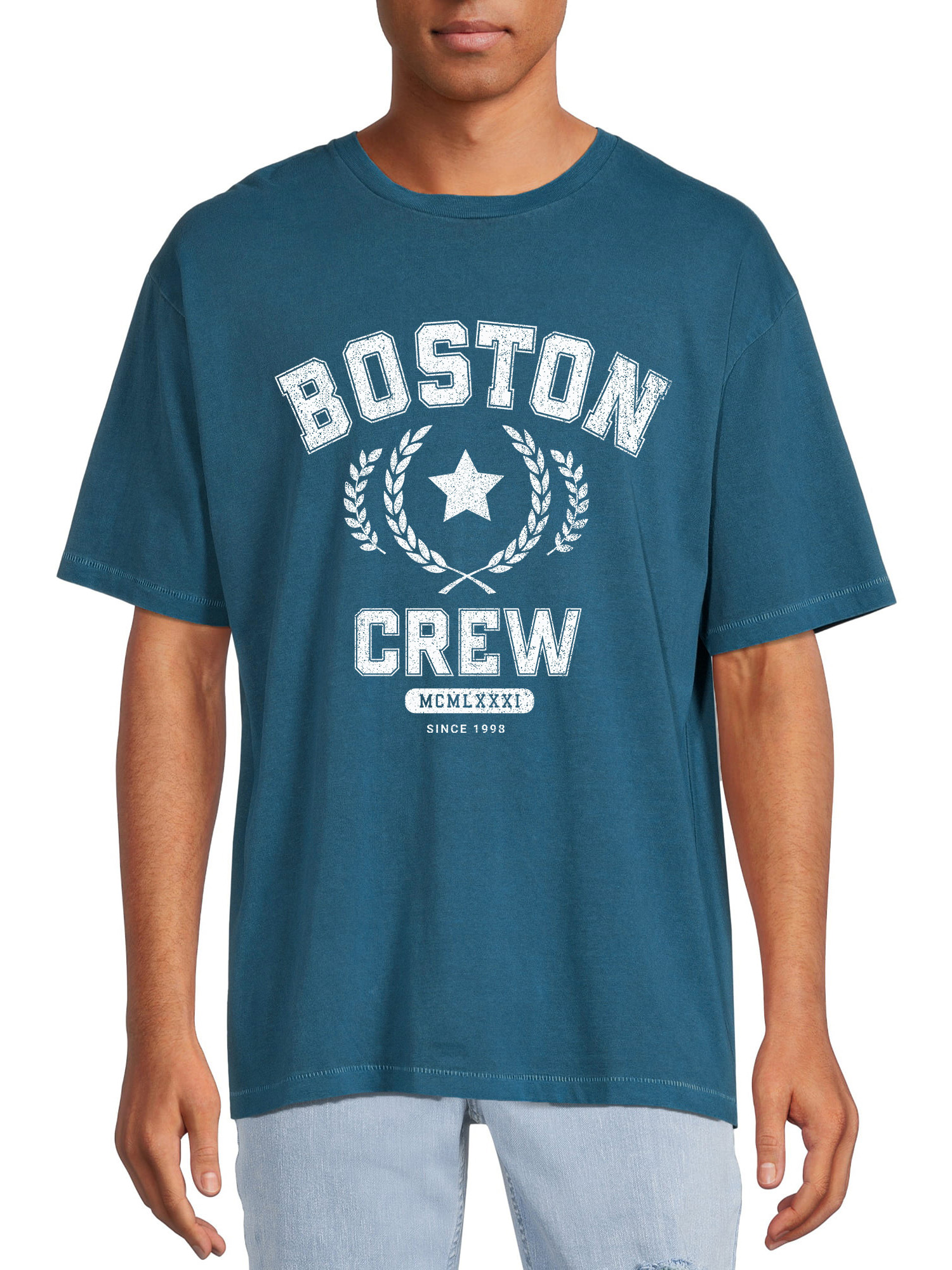 No Boundaries Men’s and Big Men’s Oversized Tee with Short Sleeves ...