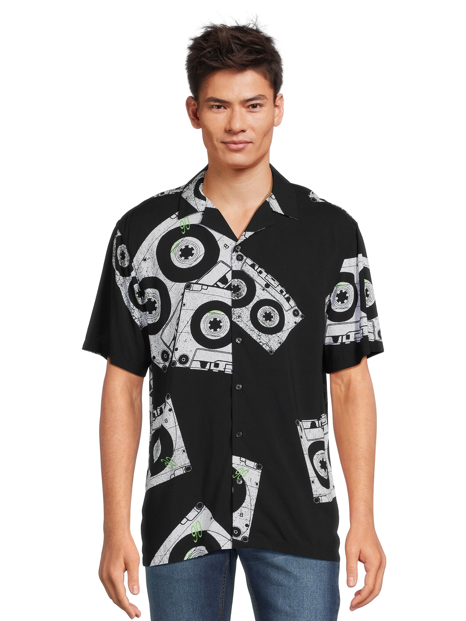 No Boundaries men's Rayon Resort Shirt - XS-3XL - Walmart.com