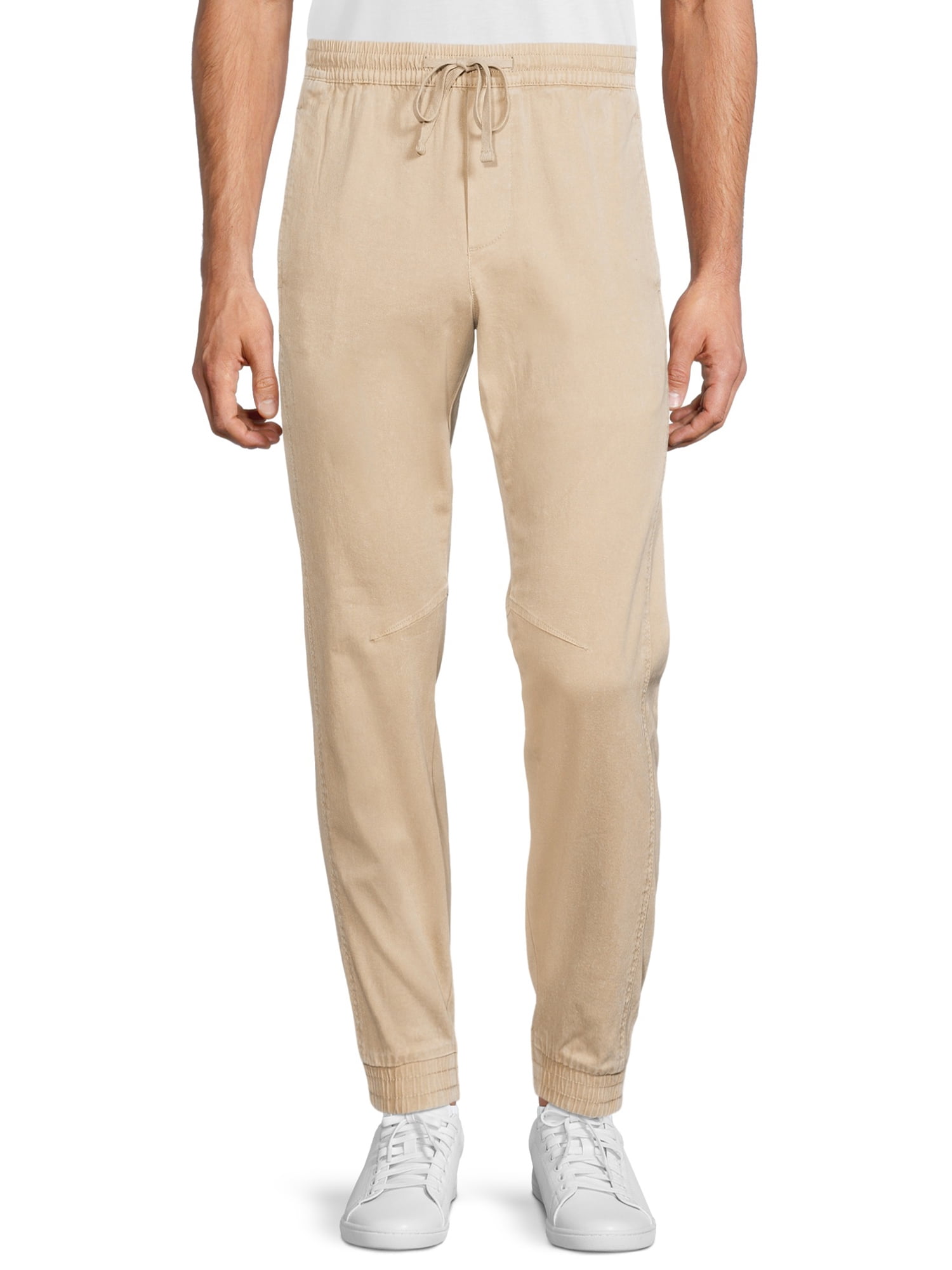 No Boundaries Men's and Big Men's Stretch Twill Slim Fit Joggers ...
