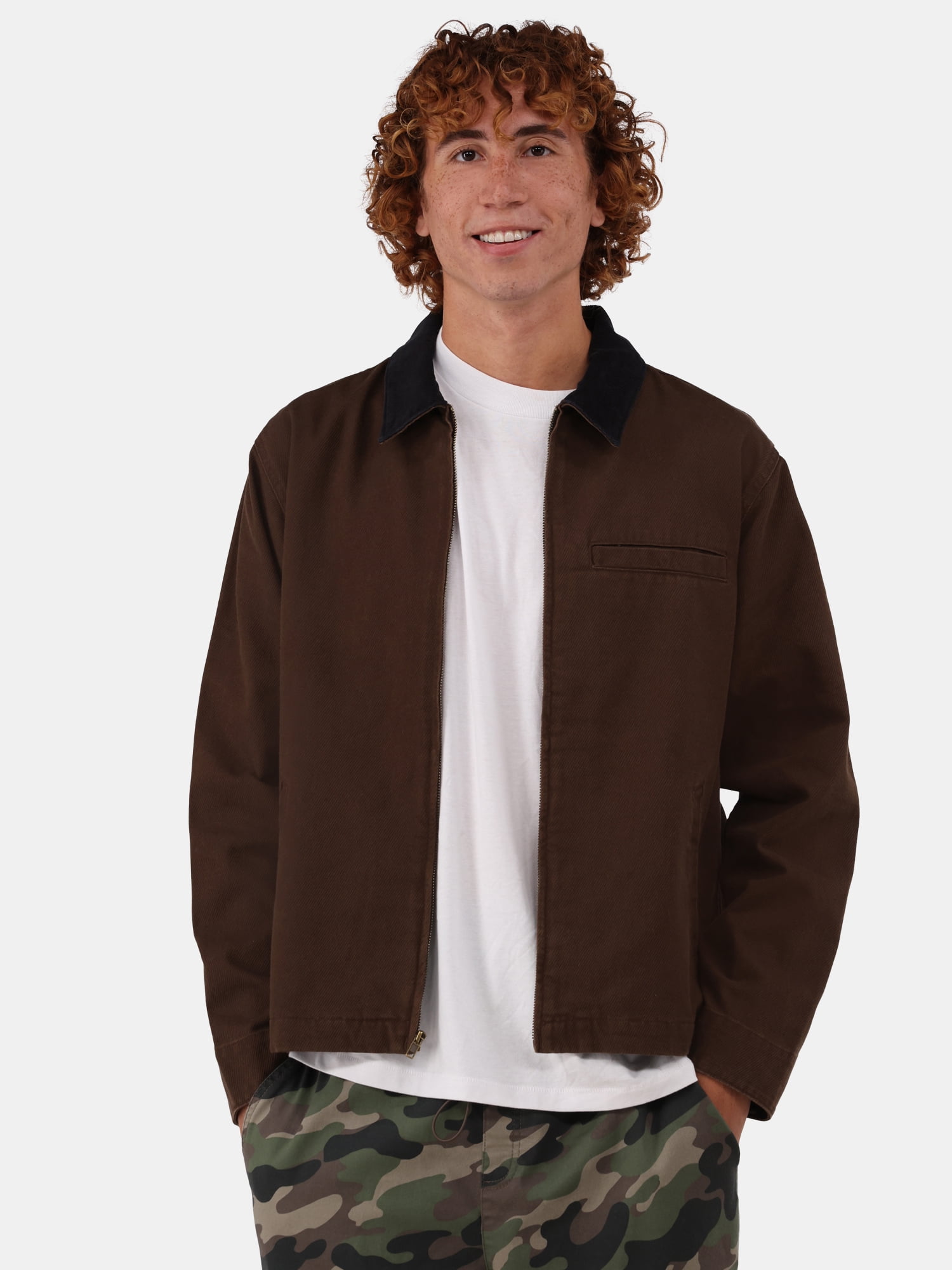 No Boundaries Twill Jacket, Men's and Big Men's - Walmart.com