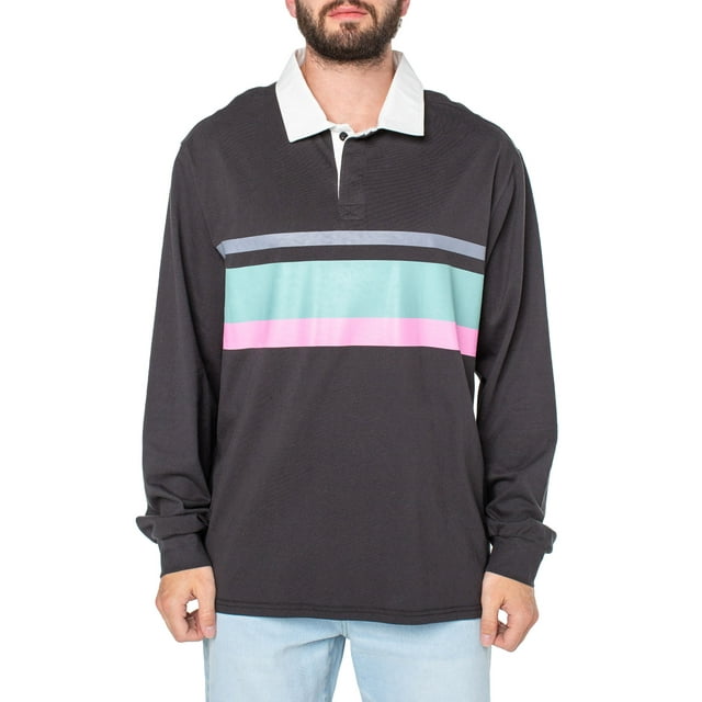 No Boundaries Mens & Big Mens Rugby Polo Shirt, Sizes XS-3XL - Walmart.com