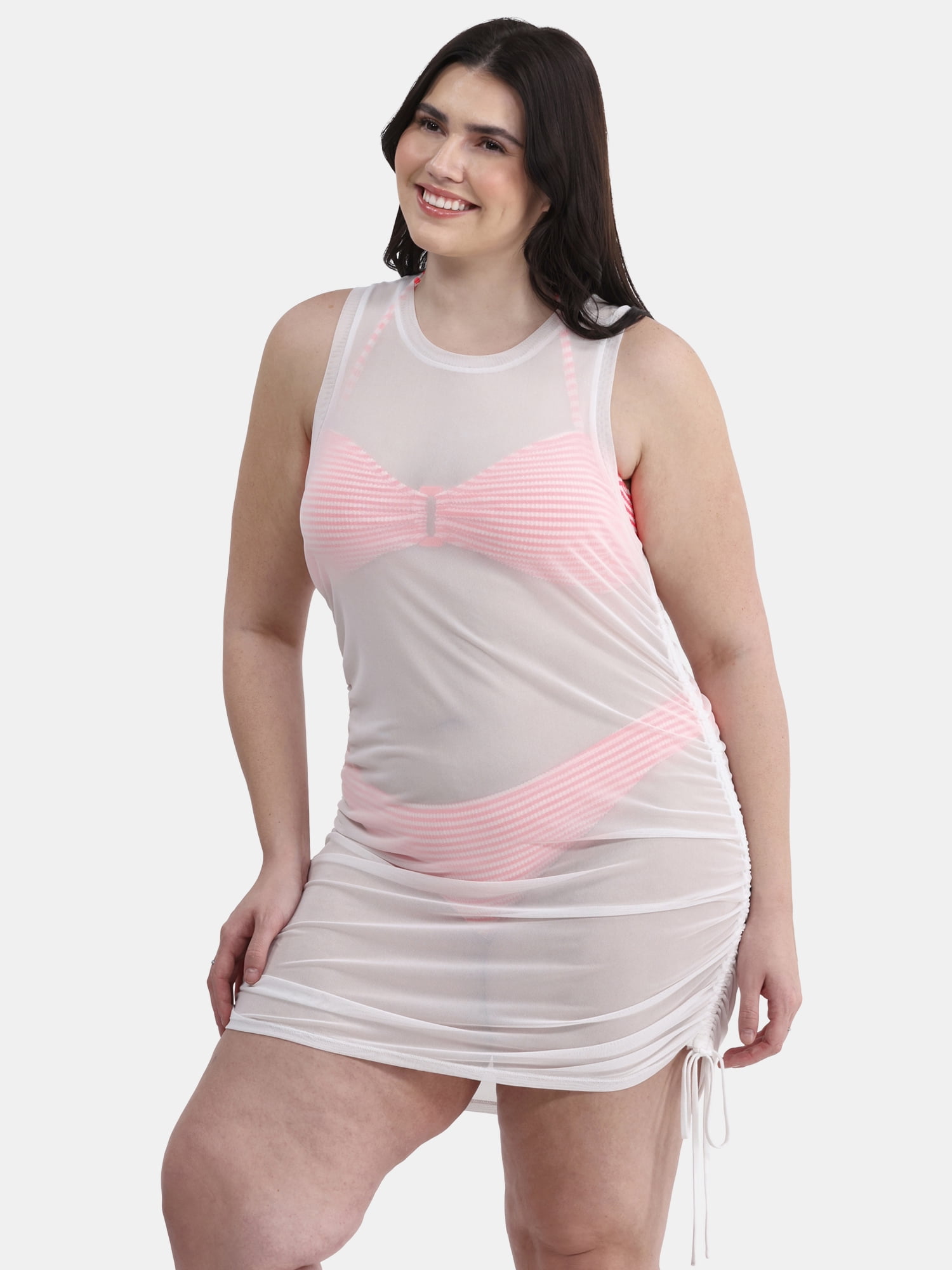 No Boundaries Women's Mesh Tank Coverup Dress, Sizes XXS - XXL ...