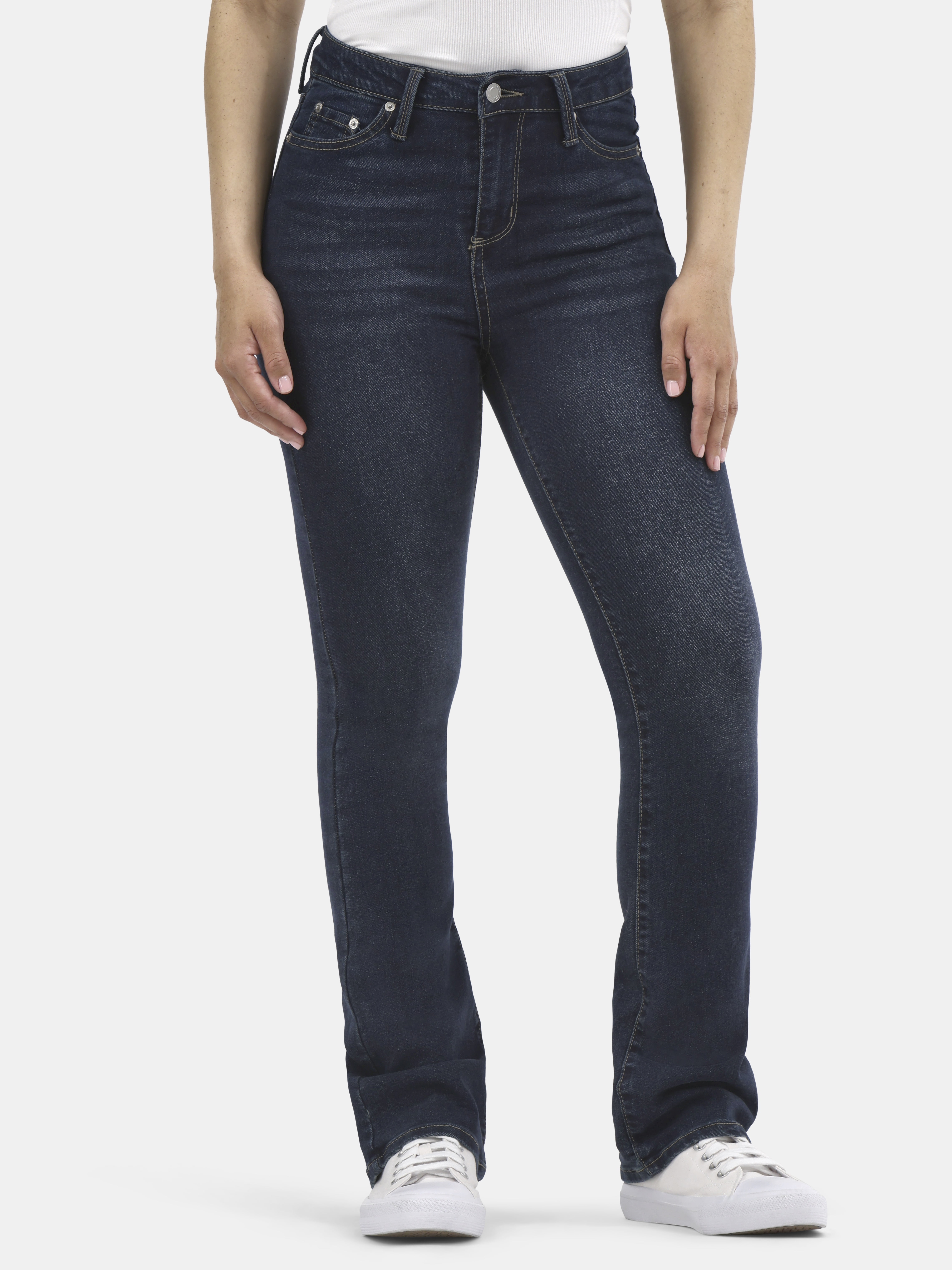 No Boundaries Mid Rise Bootcut Jeans, 32” Inseam, 1 or 2-Pack, Women’s ...