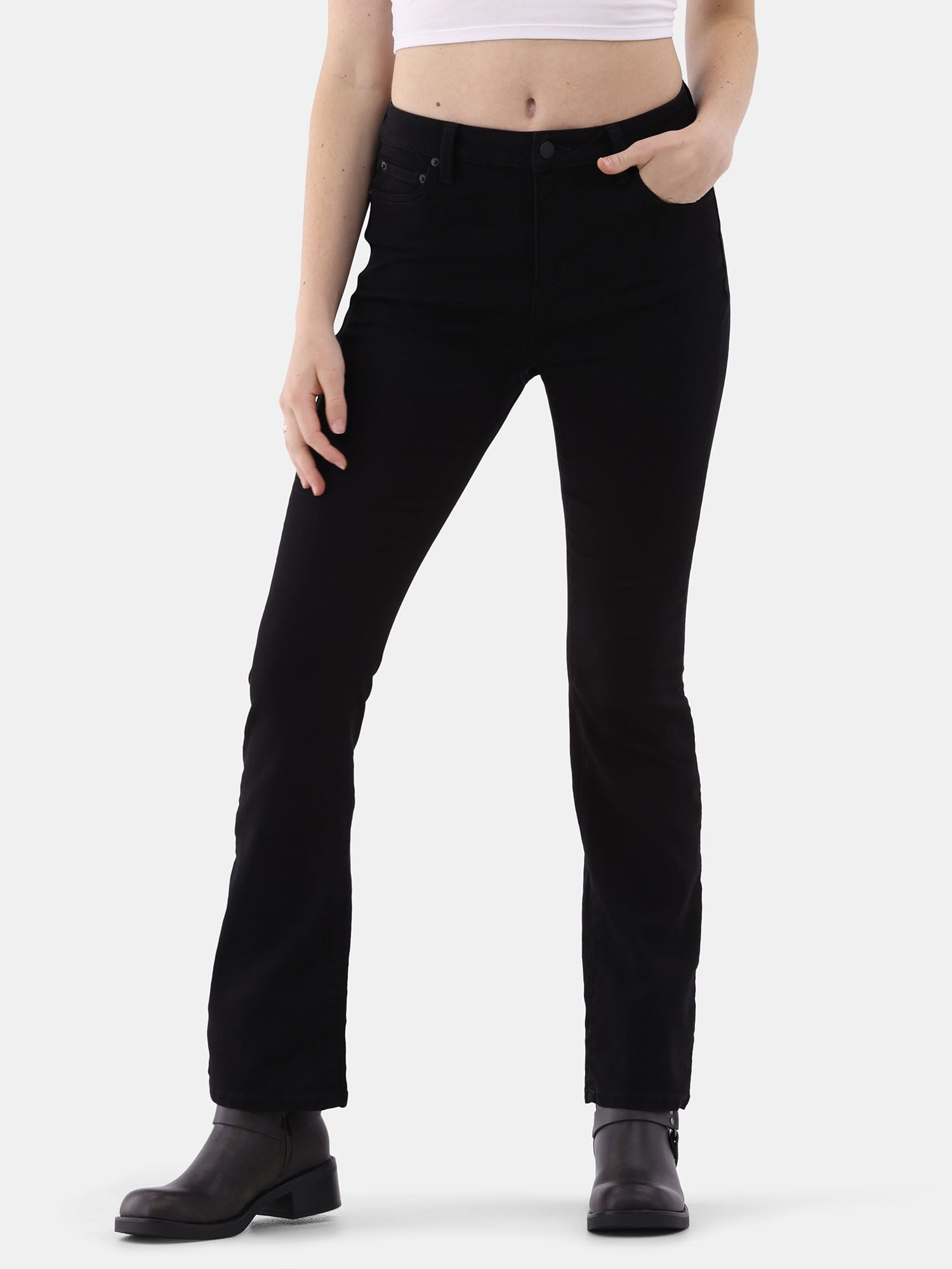 No Boundaries Mid Rise Bootcut Jeans, 32” Inseam, 1 or 2-Pack, Women’s ...