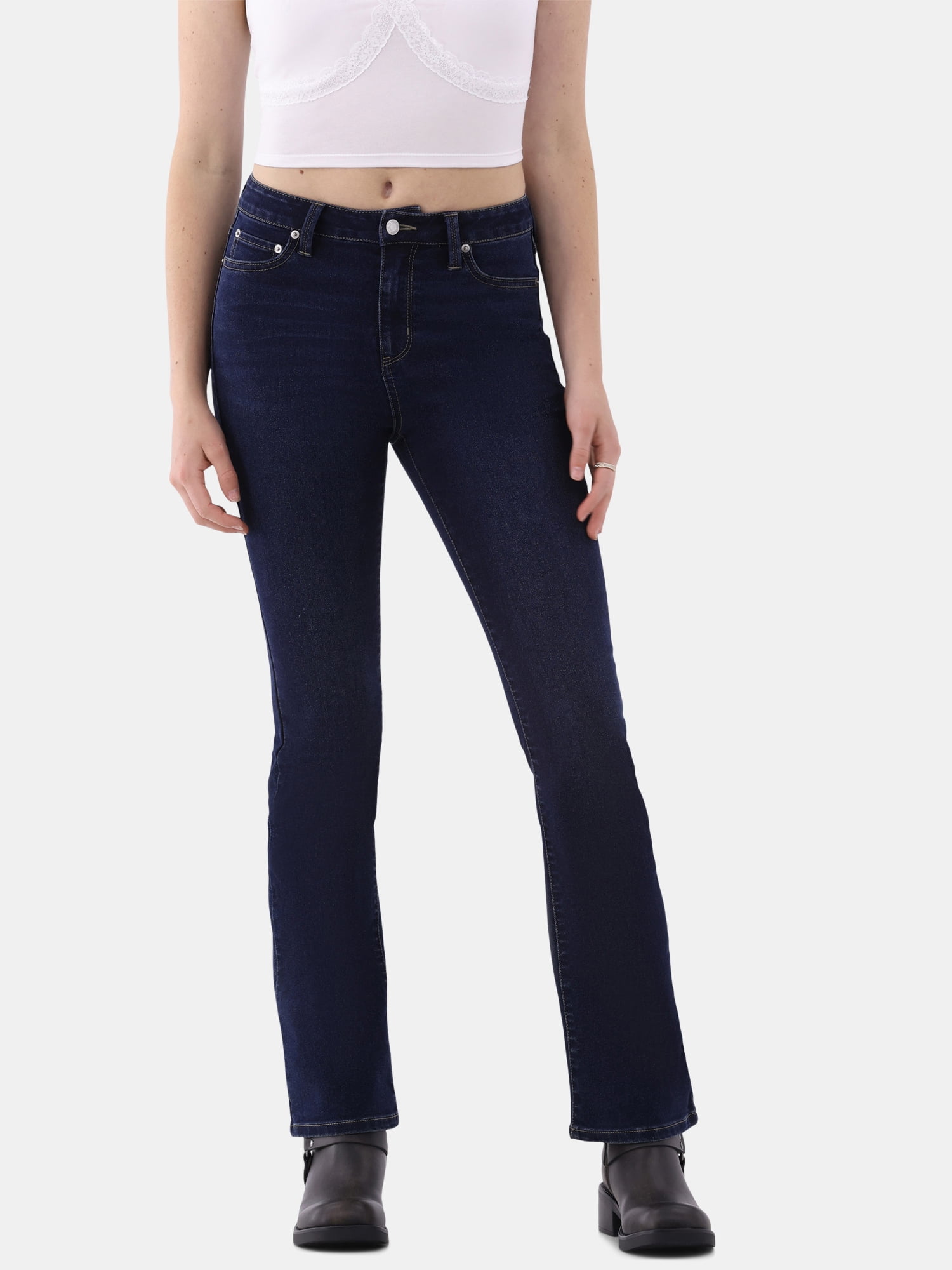 No Boundaries Mid Rise Bootcut Jeans, 32” Inseam, 1 or 2-Pack, Women’s ...
