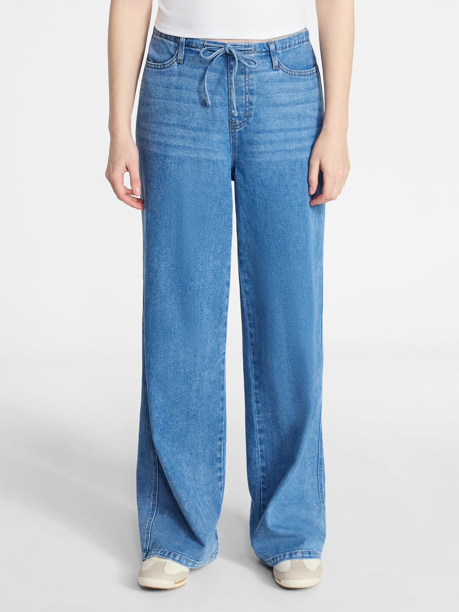 No Boundaries Mini Waist Wide Leg Pants, 31" Inseam, Women's XXS-XXL ...