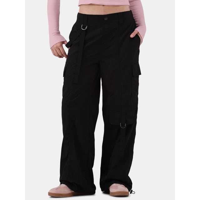 No Boundaries Nylon Parachute Pants, Women's and Women's Plus - Walmart.com