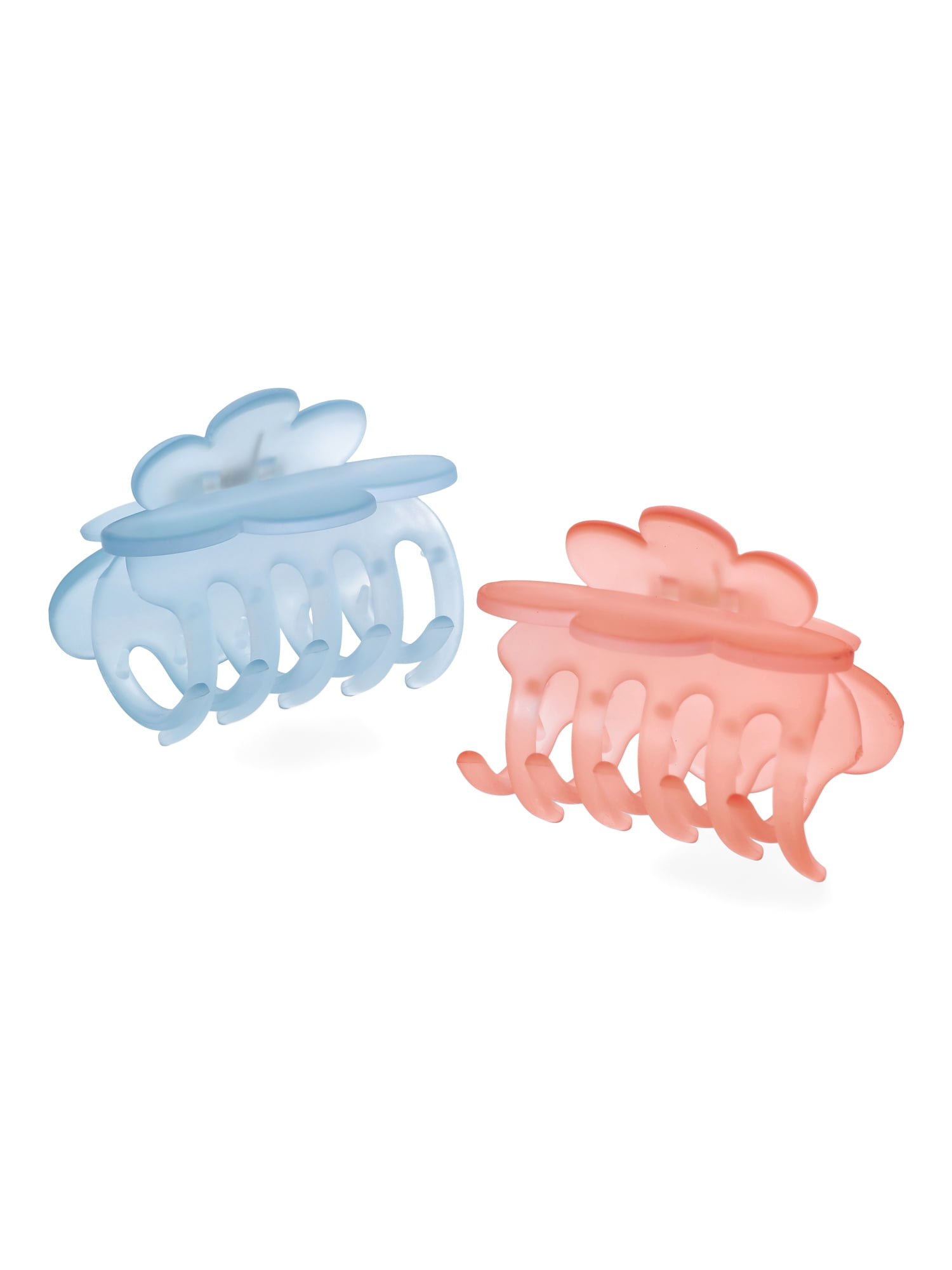 No Boundaries Plastic Flower Hair Claw Clip Set, 2-Piece, Women's ...