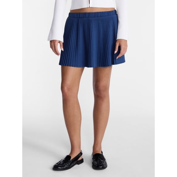 No Boundaries Pleated Woven Mini Skirt, Women's XXS-XXL - Walmart.com