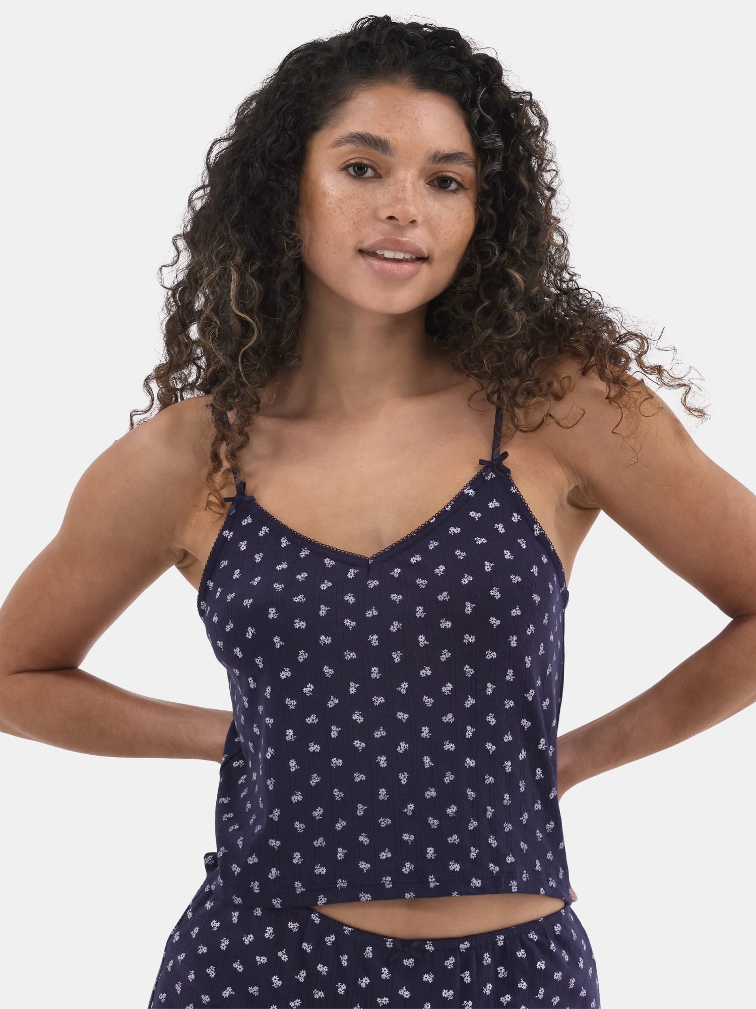 No Boundaries Pointelle Sleepwear Cami, Women's and Women's Plus ...
