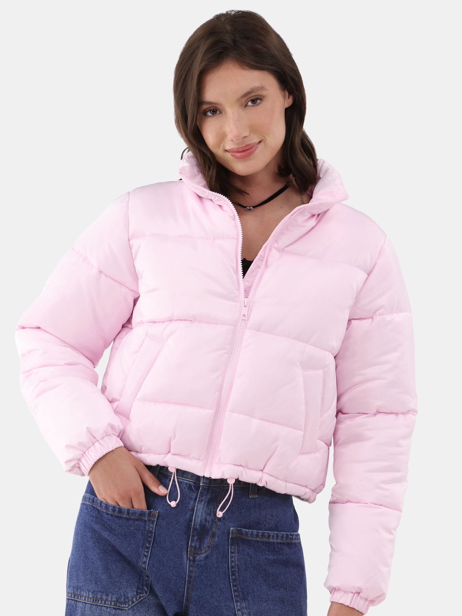 No Boundaries Puffer Jacket, Women's and Women's Plus - Walmart.com