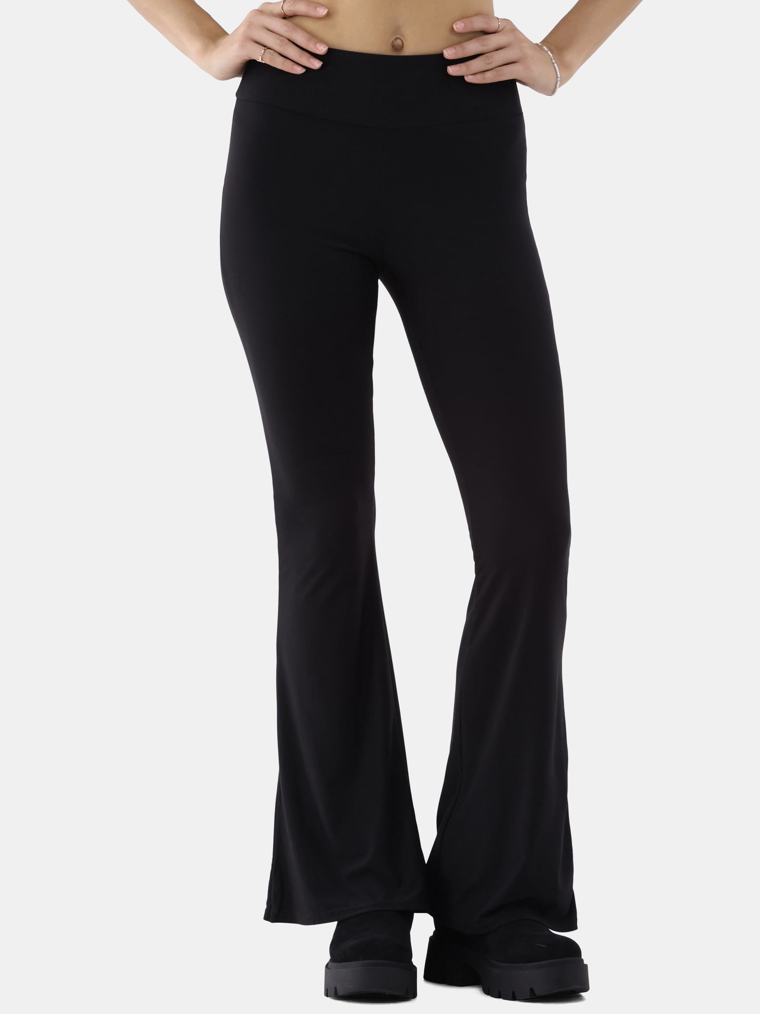 No Boundaries Pull On Flare Pants, 32” Inseam, 1 or 2-Pack, Women’s ...