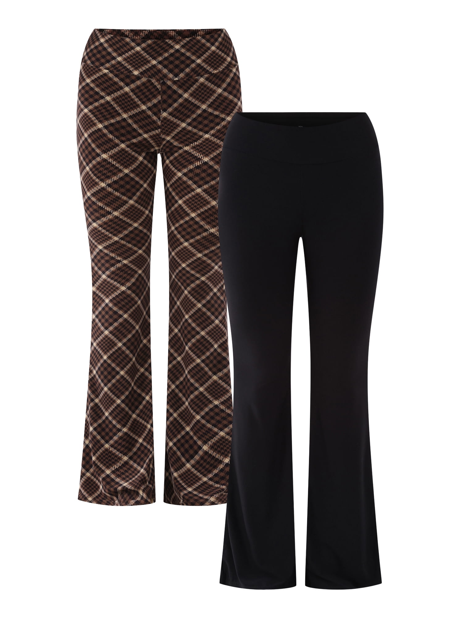 No Boundaries Pull On Flare Pants, 32” Inseam, 1 or 2-Pack, Women’s ...