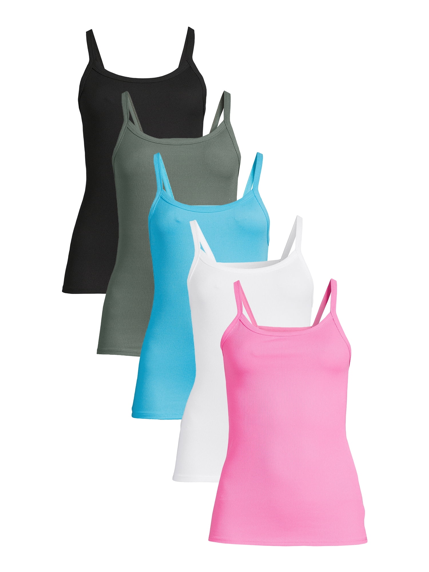 No Boundaries Ribbed Cami Top, 1 or 5-Pack, Women's - Walmart.com