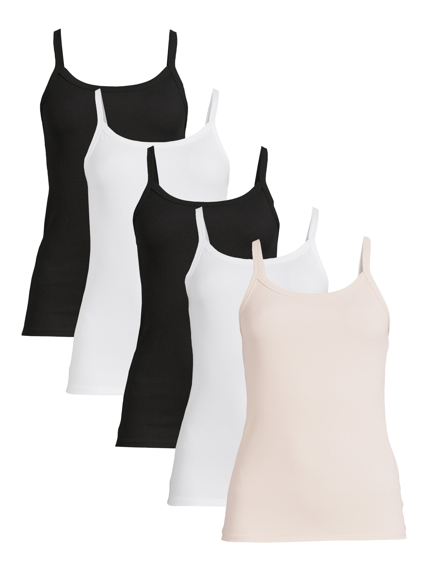 No Boundaries Ribbed Cami Top, 1 or 5-Pack, Women's - Walmart.com
