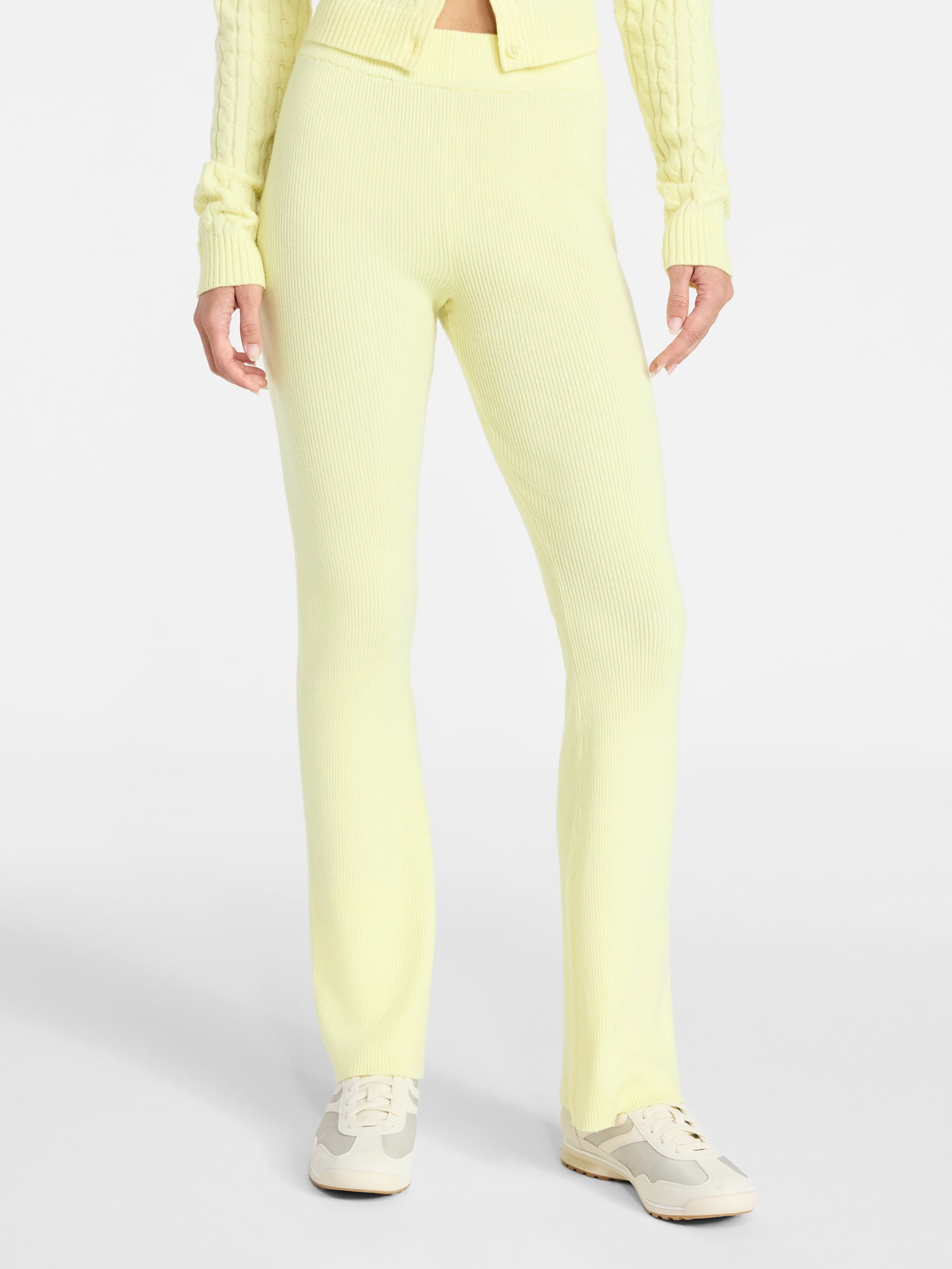 No Boundaries Ribbed Flare Pants, 30.5'' Inseam, Women's XXS-XXL ...