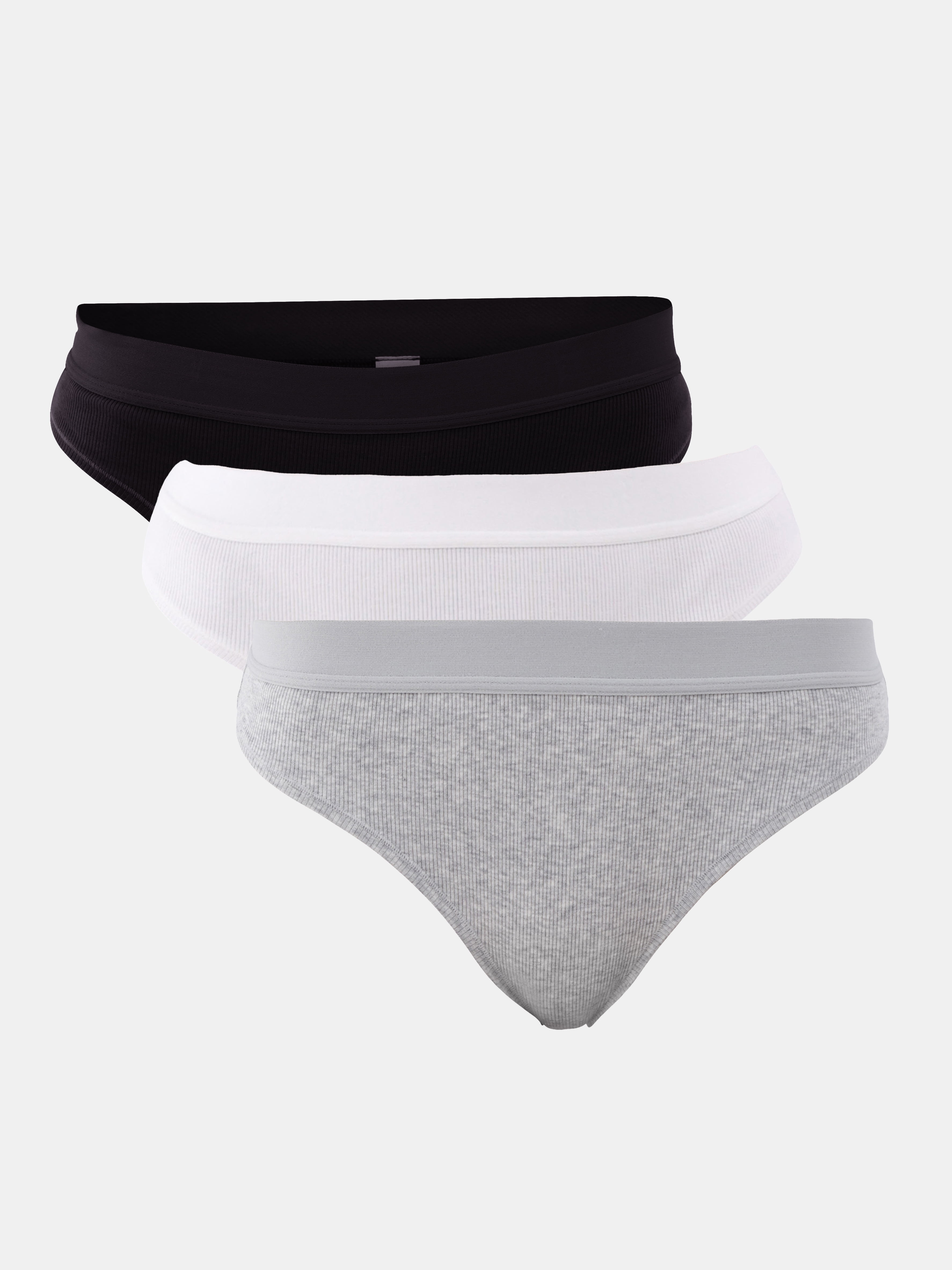 No Boundaries Women's Ribbed Bikini Panties 3-Pack, Sizes XS-3XL ...