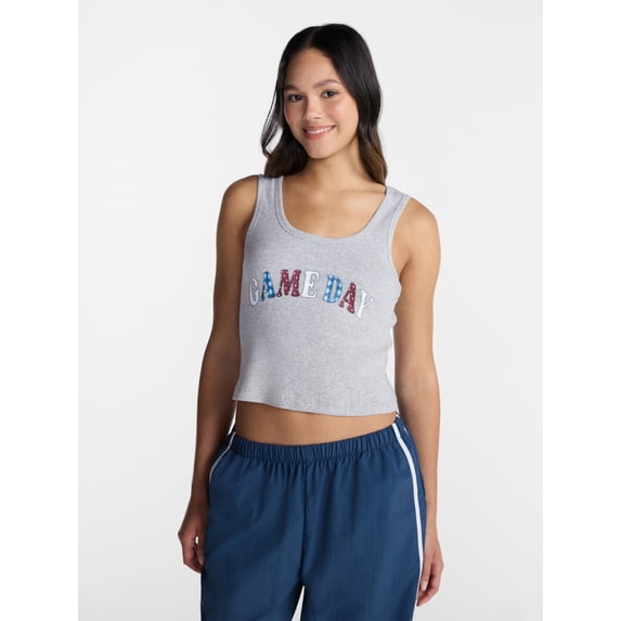 No Boundaries Ribbed Graphic Tank Top, Women's XXS-XXL - Walmart.com