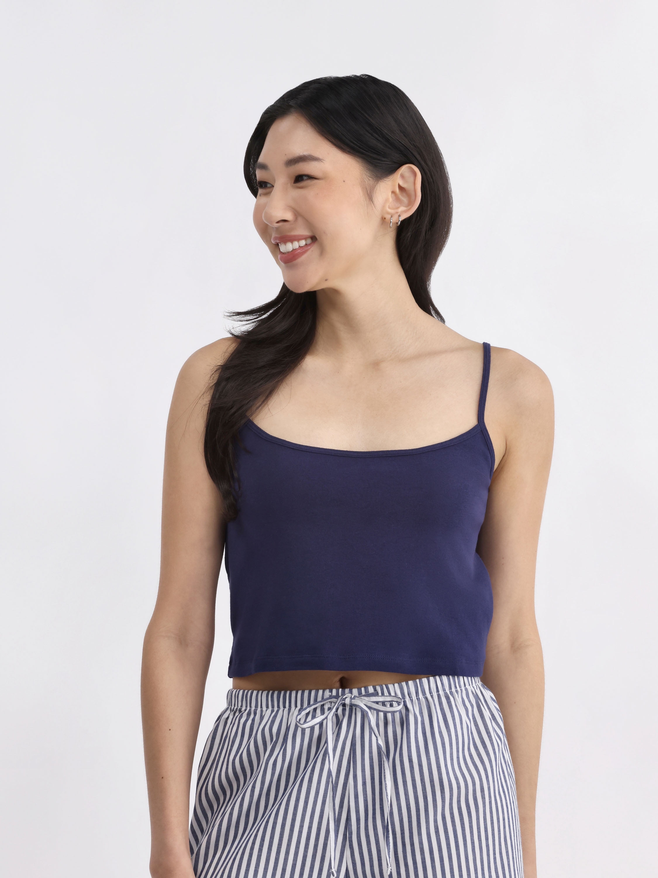 No Boundaries Ribbed Sleep Cropped Cami, Women’s - Walmart.com
