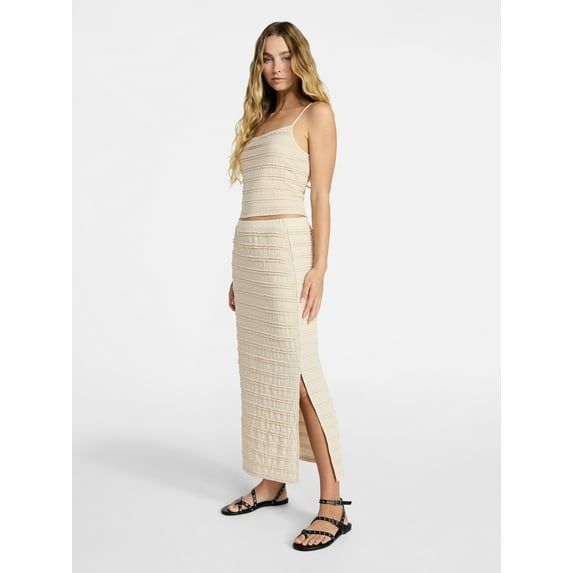 No Boundaries Ruffle Cami and Maxi Skirt Set, 2-Piece, Women's and ...